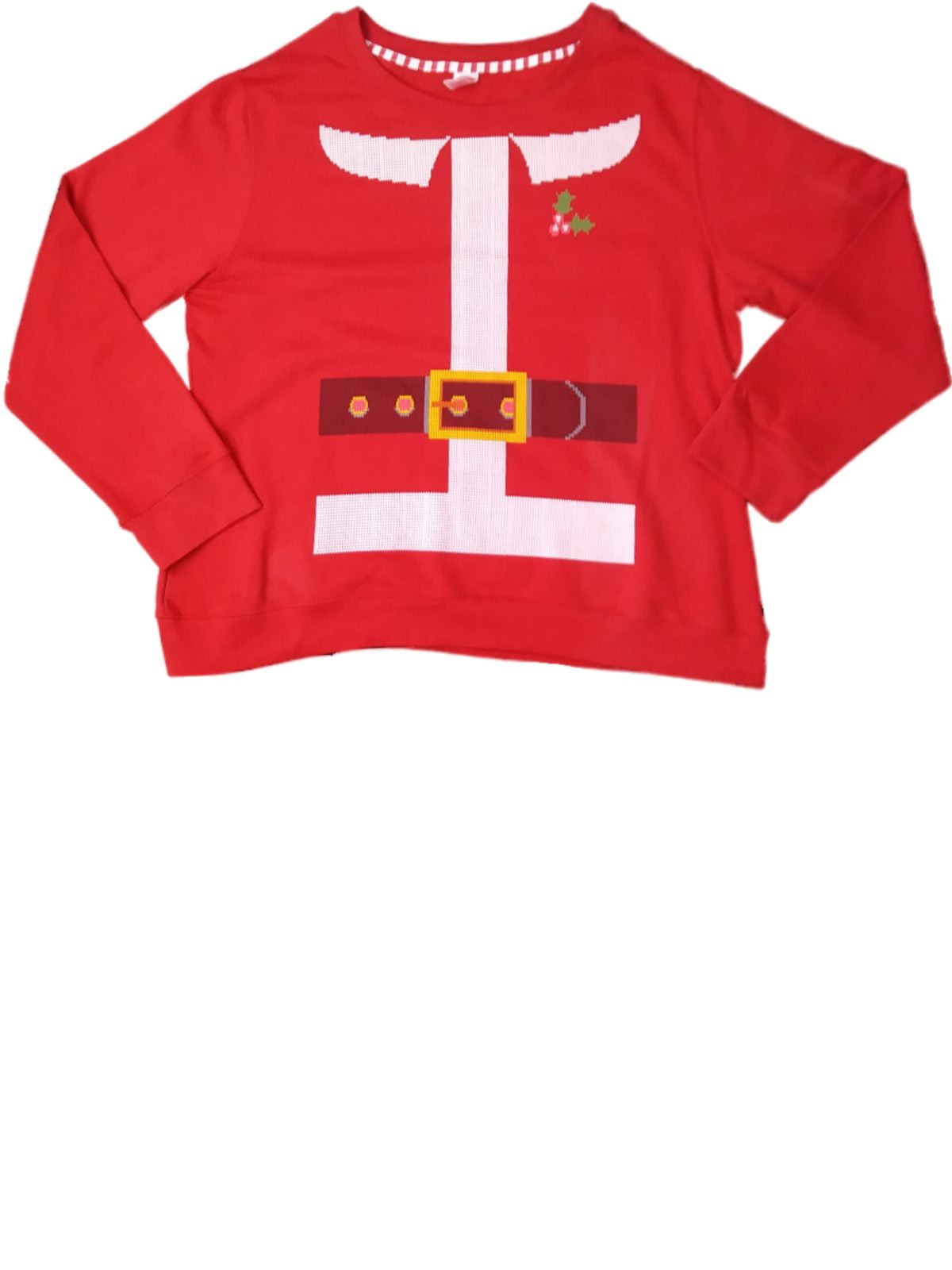 Womens Santa Clause Coat Cross Stitch Sweat Shirt Holiday Sweatshirt XL ...