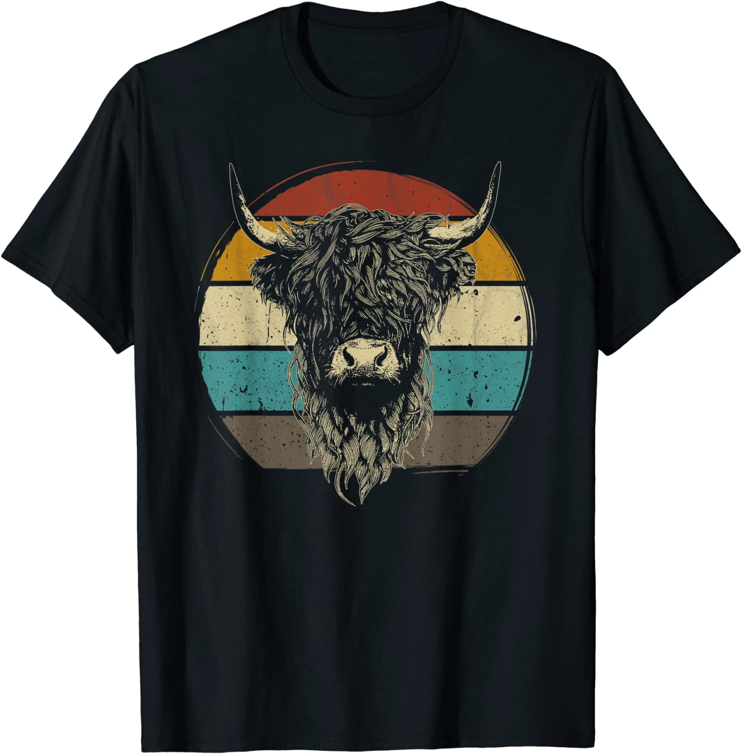 Womens Scottish Highland Cow Cattle Hairy Cow Retro for cow lovers T ...