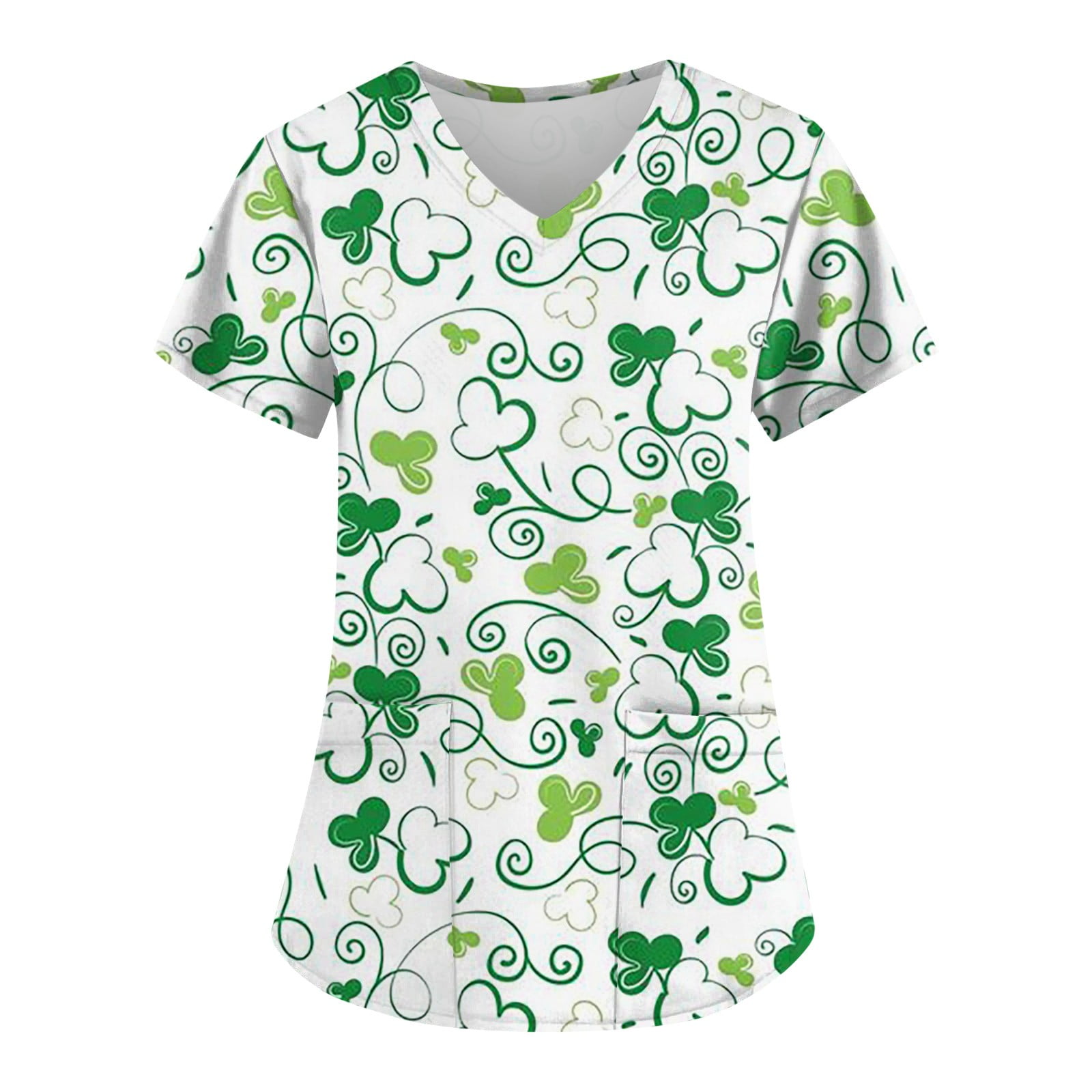 Womens Scrub Bottoms St Patricks Day Character Ydkzymd Luck Print ...