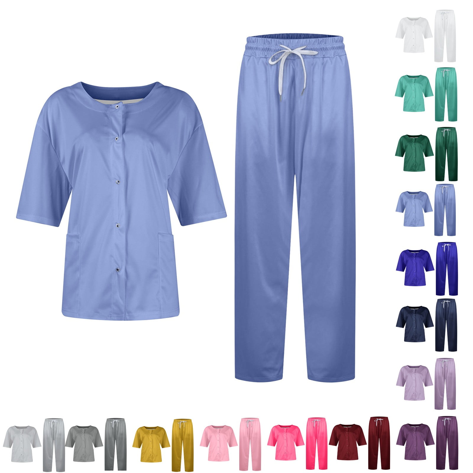 Womens Scrub Set Lightweight Stretch Scrub Set Medical Uniform with ...