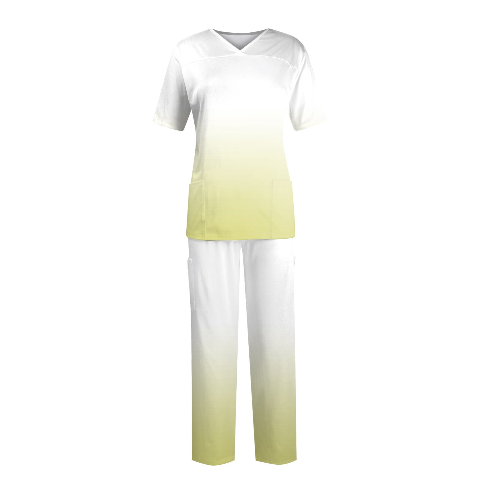 Womens Scrub Sets Jogger V Neck 2 Piece Short Sleeve Plus Size with ...