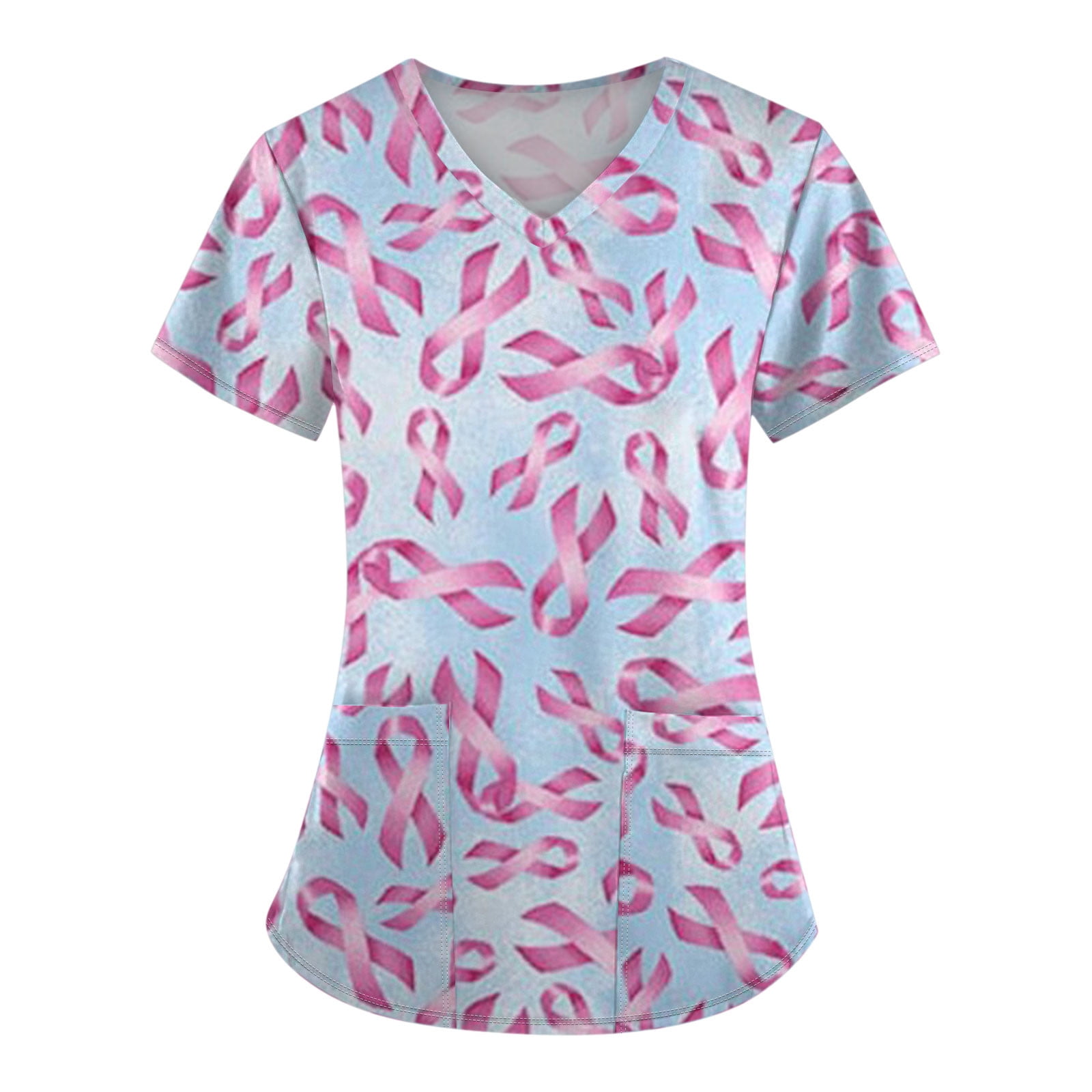 Womens Scrubs Cropped Short Sleeve Summer Women'S Office Slacking Print ...