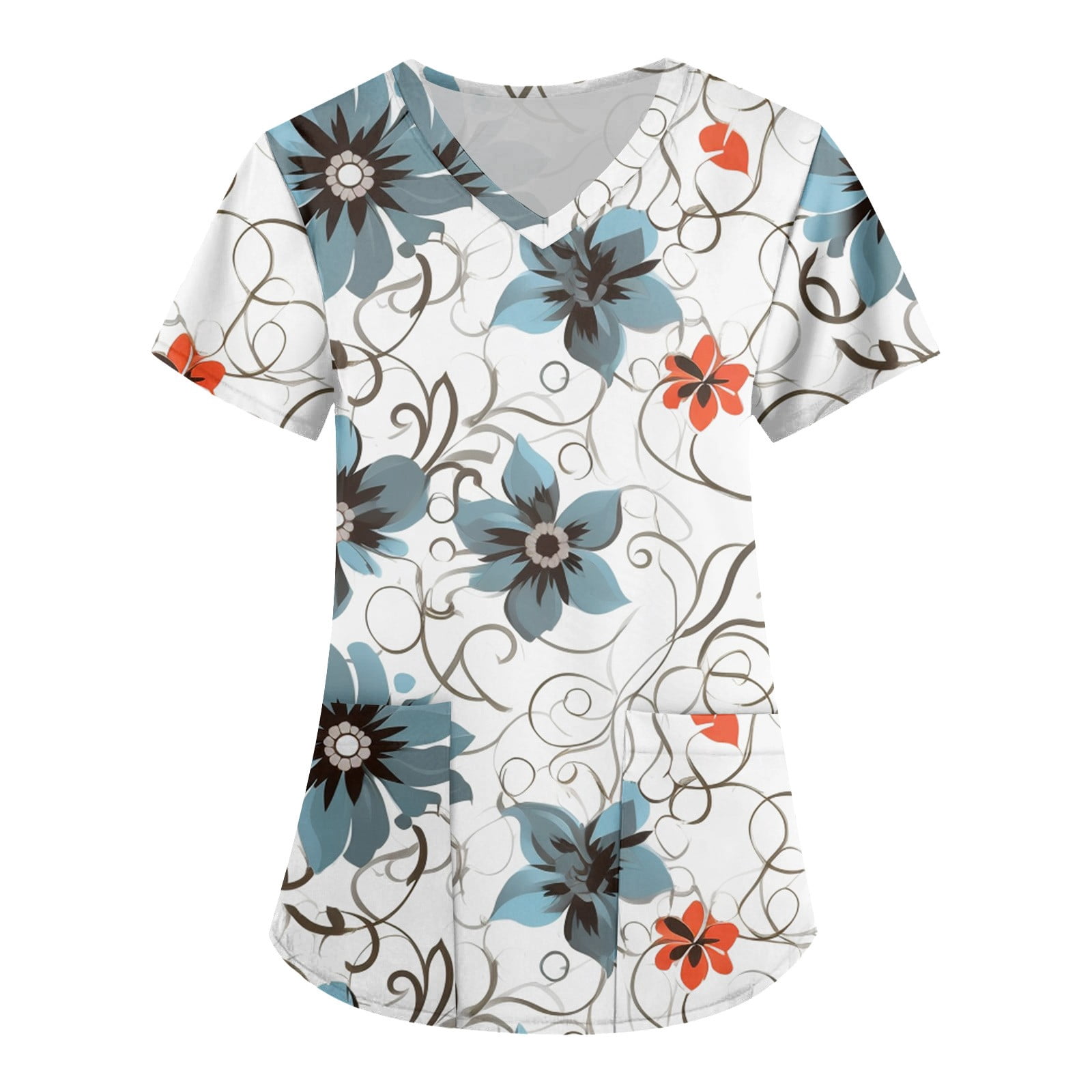 Womens Scrubs Crops Short Sleeve Summer Scrub for Women Work Casual ...