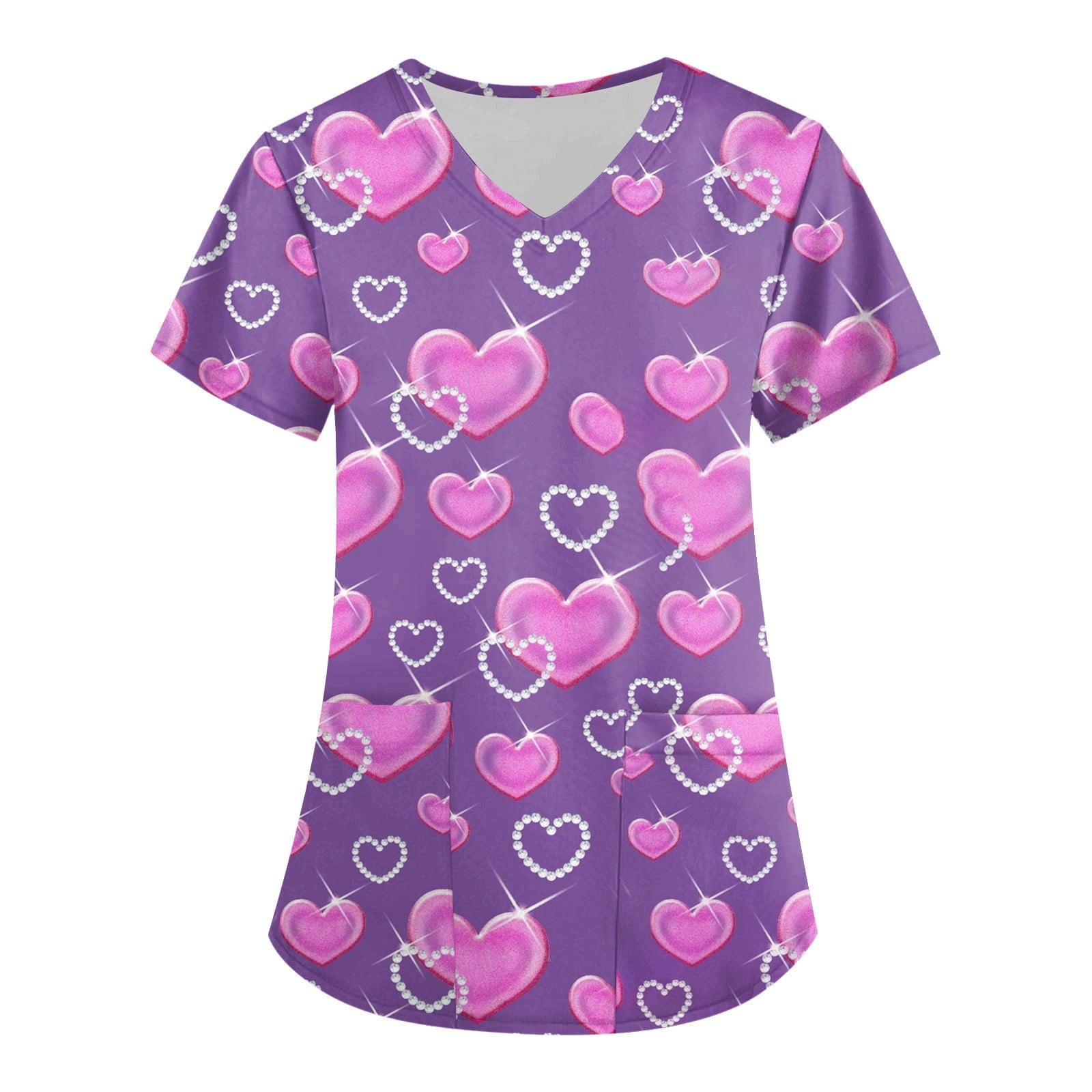 Womens Scrubs Short Sleeve Summer Business Scrub Womans Casual Cropped ...