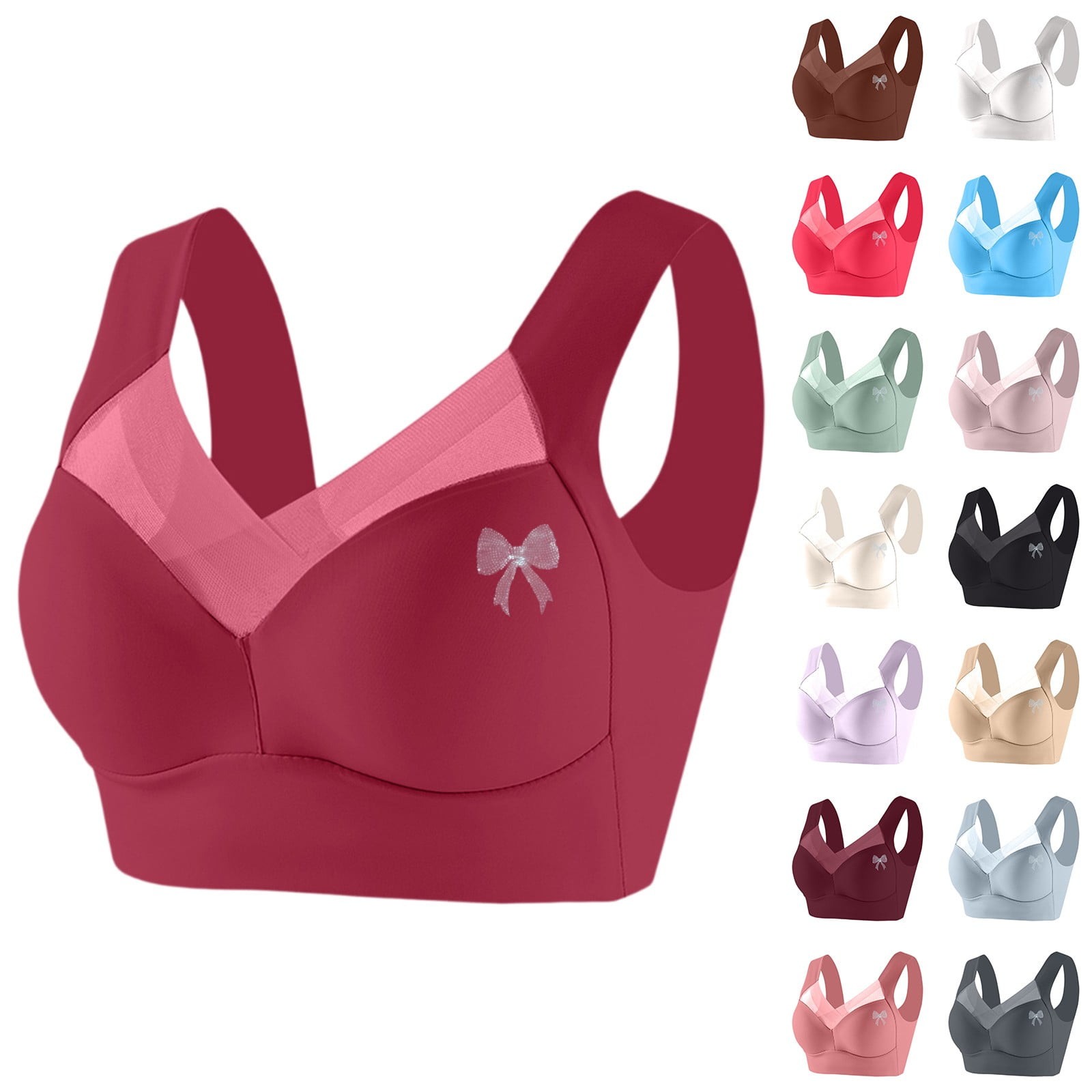 Womens Seamless Wirefree Bras - No Underwire Padded Push Up Bra, Soft ...