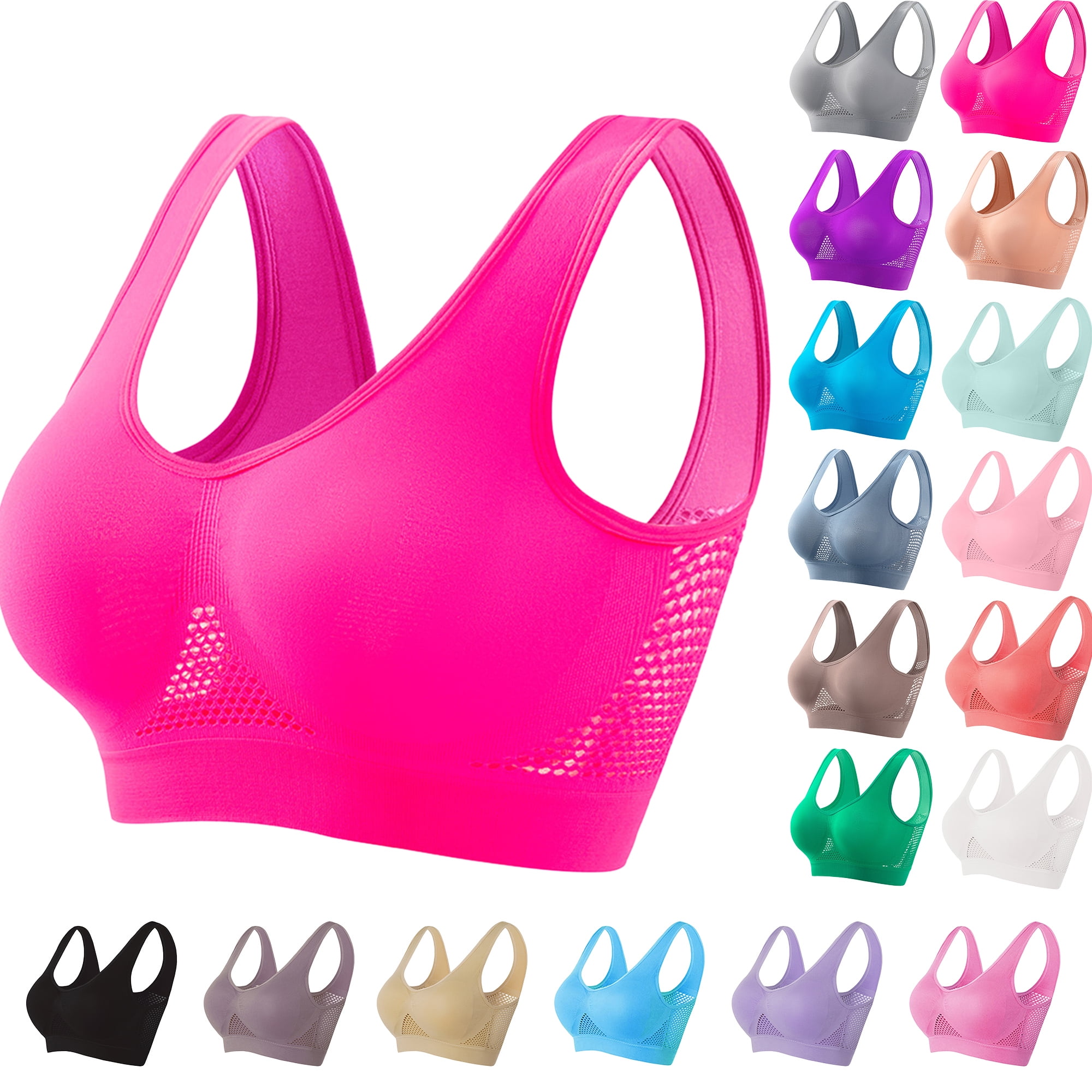 Womens Seamless Wireless Bras Sports Bras for Women High Support Sports ...
