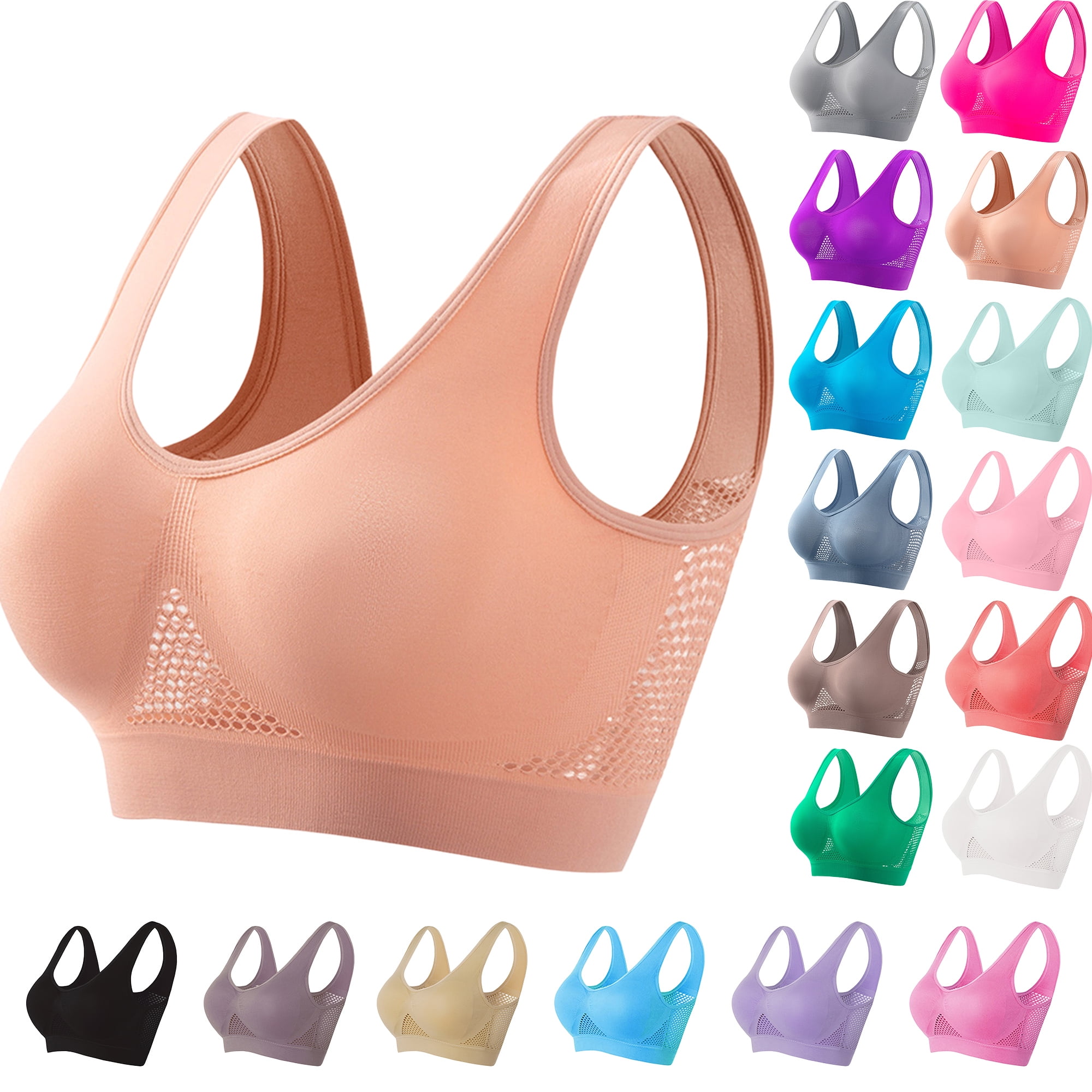 Womens Seamless Wireless Bras Sports Bras for Women High Support Sports ...