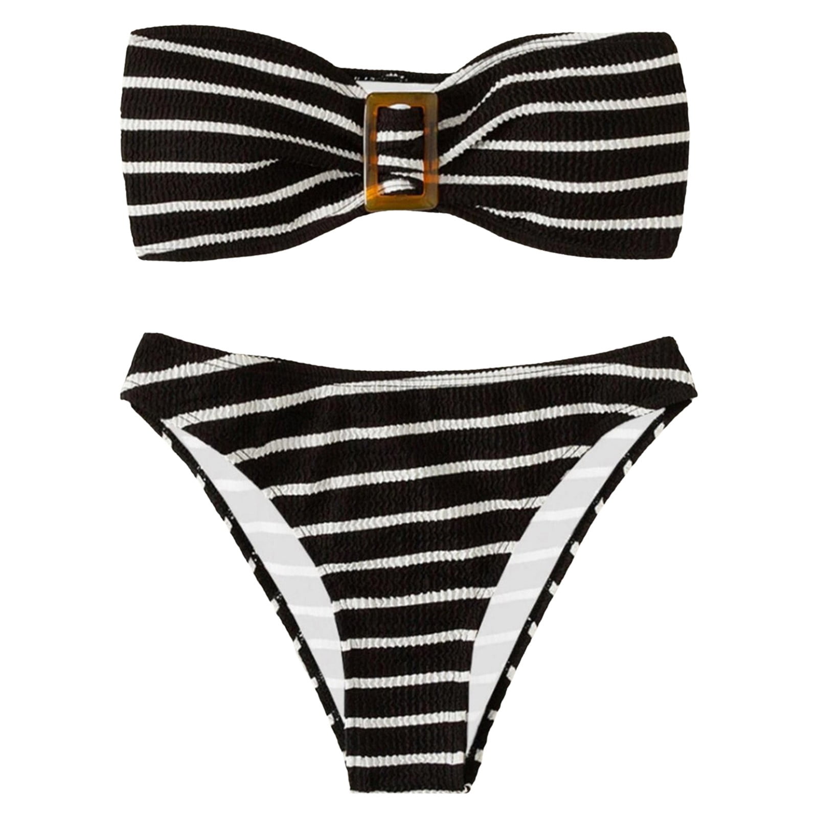 Womens Sexy Beach New Strapless Split Triangle Bikini Swimsuit Push Up Set Female Bathing Suit