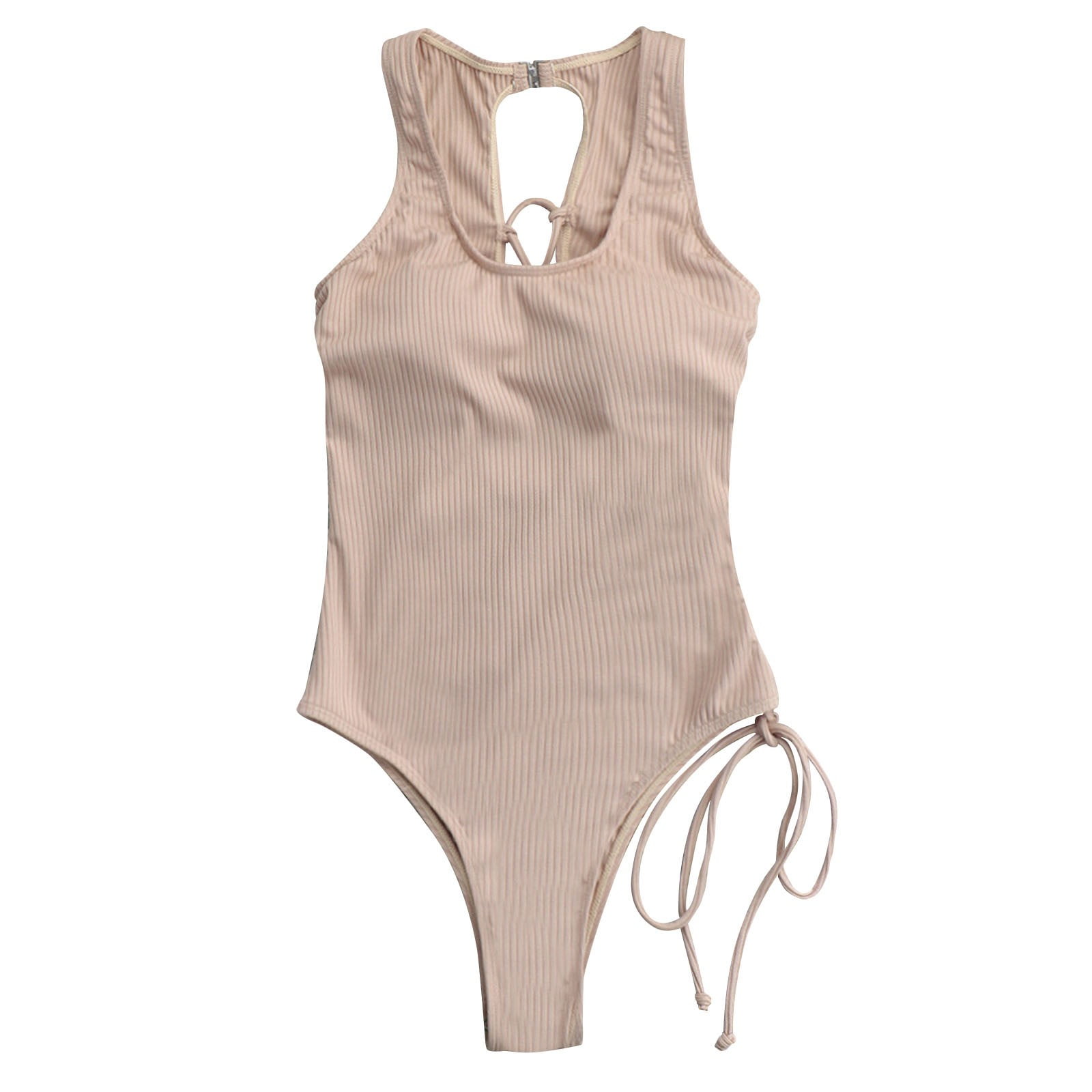 Womens Sexy One Piece Swimsuits Lace up Tie Bathing Suits Cut Out Open ...