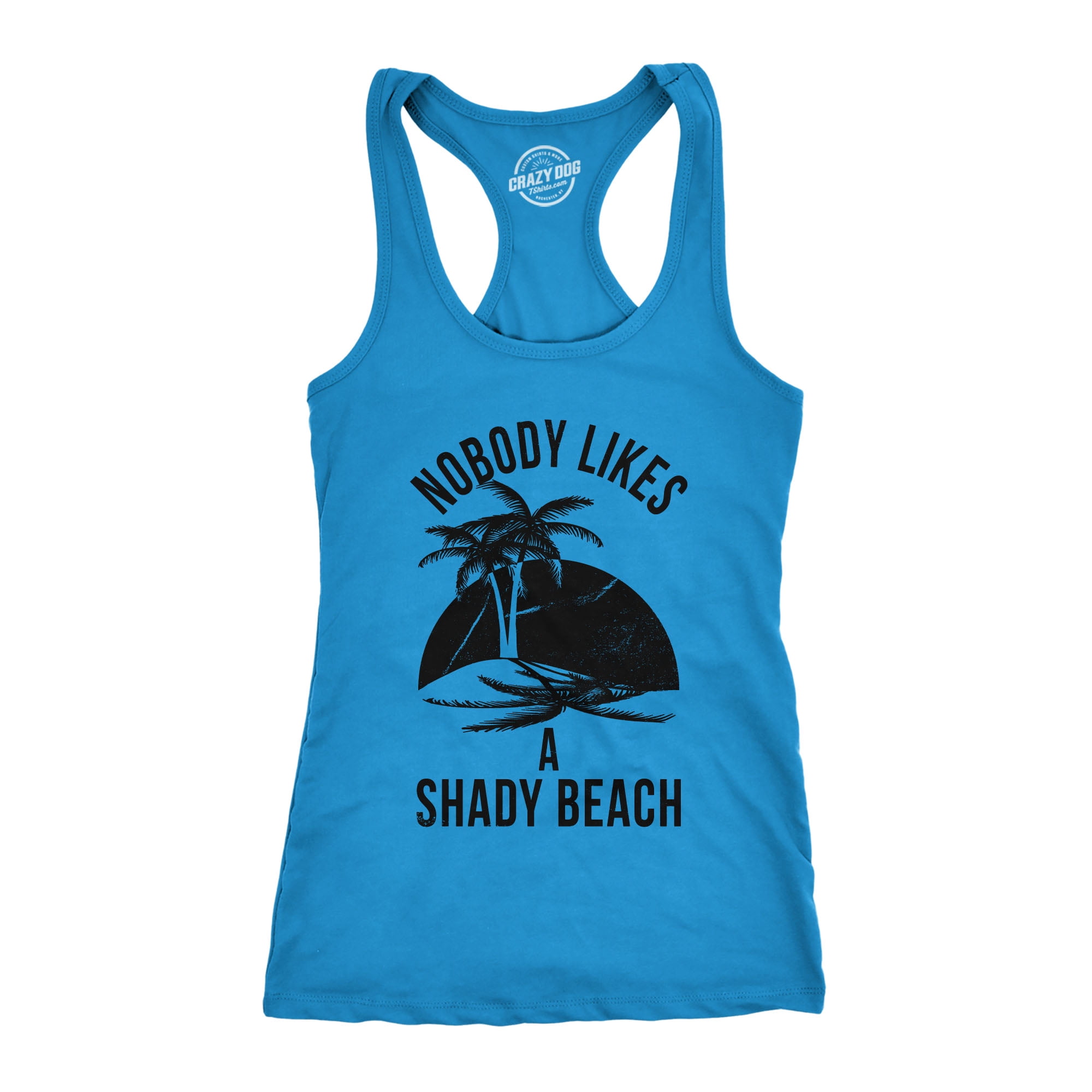 Womens Shady Beach Funny Tees Sleeveless Tops Gym Workout Lifting ...