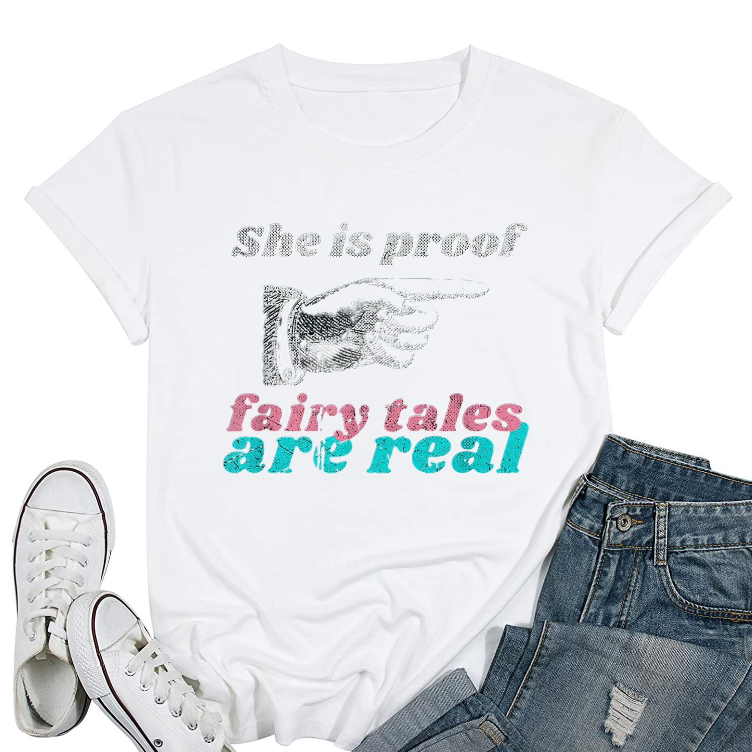 Womens She Is Proof That Fairy Tales Are Real - Matching Couple T-Shirt ...