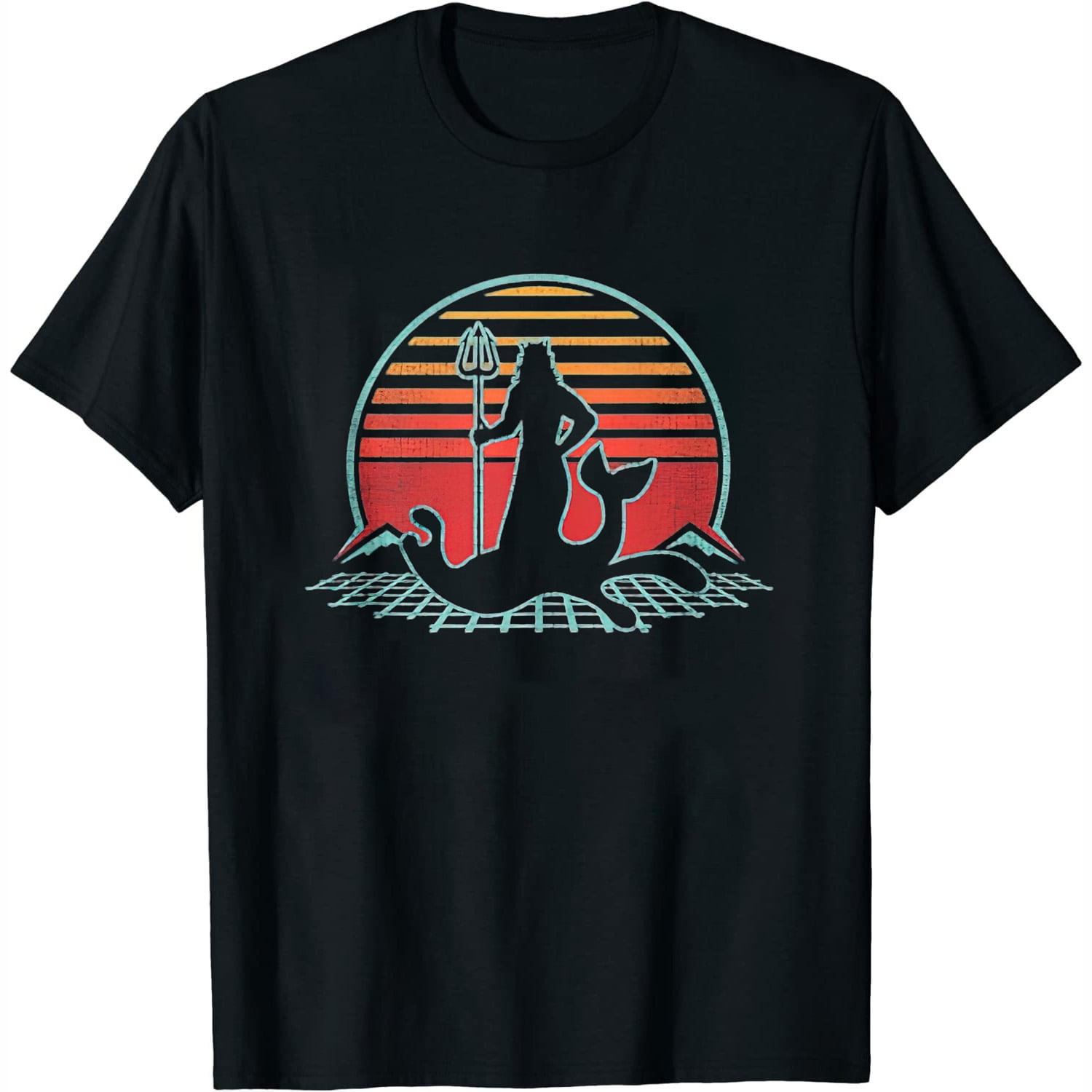 Womens Shirt Merman Poseidon God Of The Sea Retro Vintage 80S Style ...