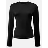 MOYIKO Women's Slim Fitted Long Sleeve Crewneck Top with Comfortable ...