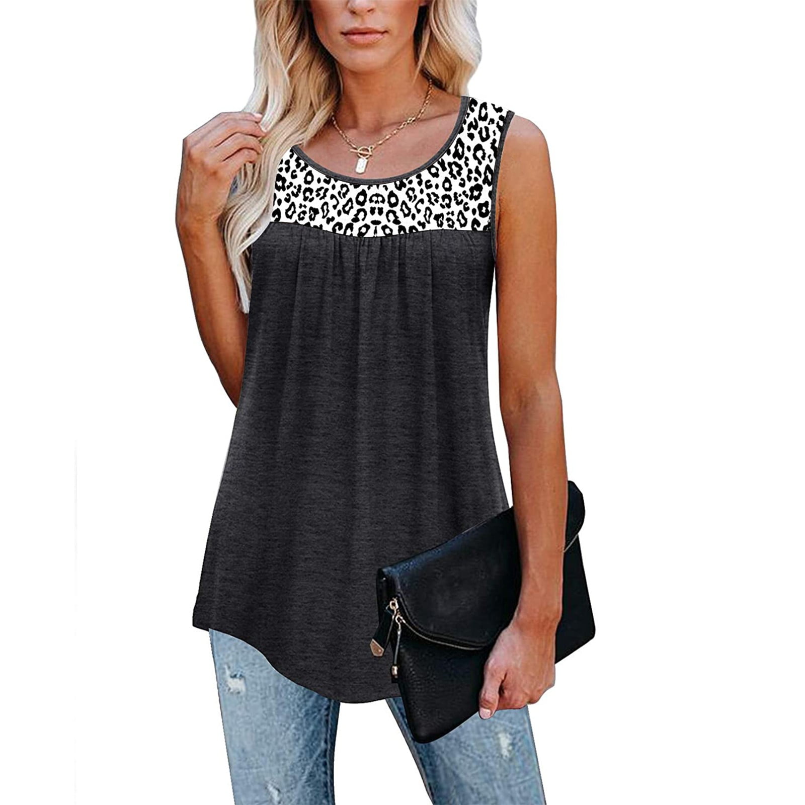 Womens Shirts for Summer Women Sleeveless Leopard Active Tank Tops ...