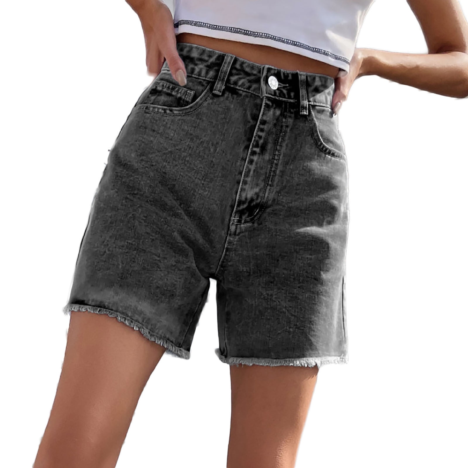 Womens Short Jeans Summer Casual Wide Leg A-line Cute High Womens Short Jeans Summer Casual Wide Leg A-line Cute High