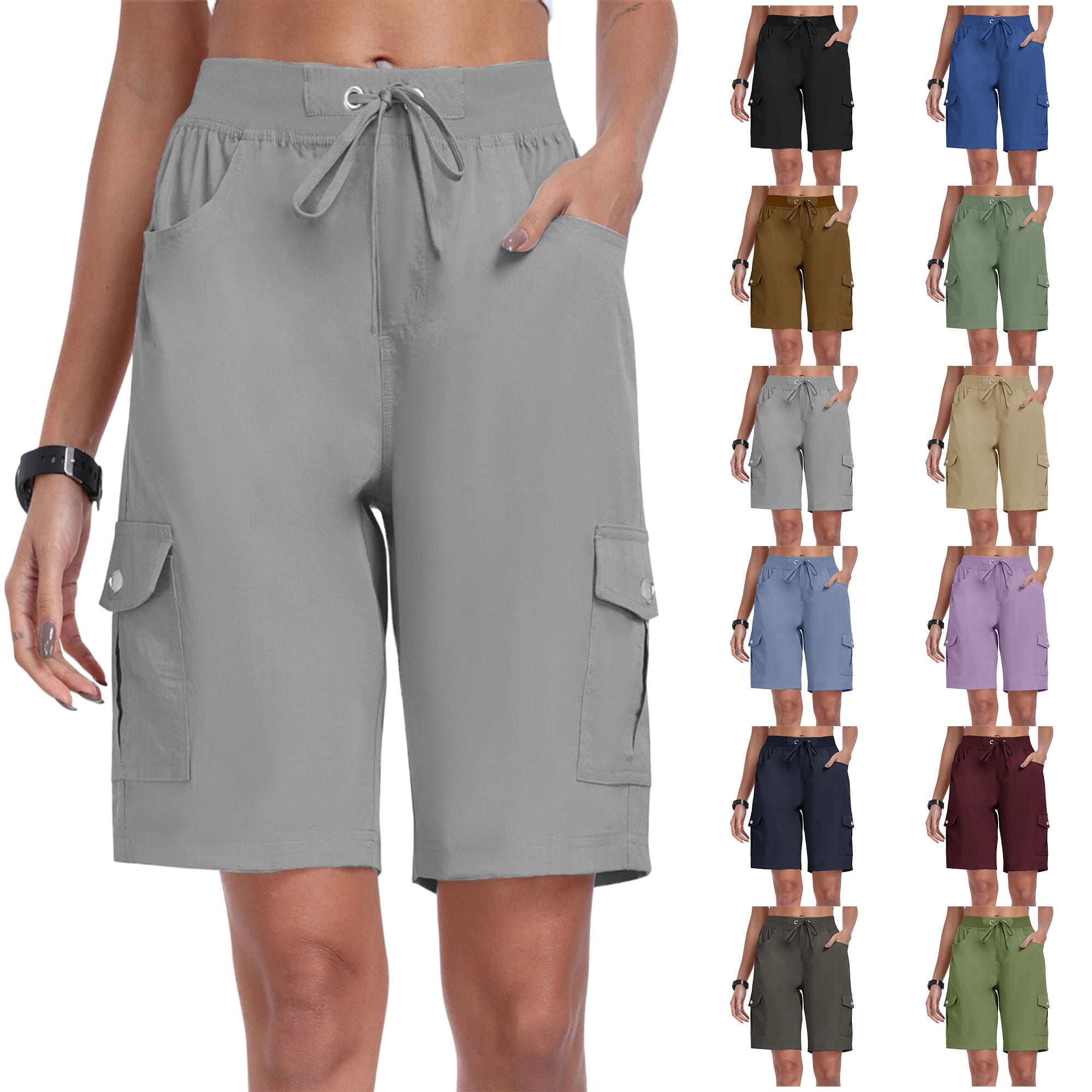 Womens Shorts Clearance Womens Shorts With Pockets Loose Casual Dressy Lightweight Ladies Baggy ...