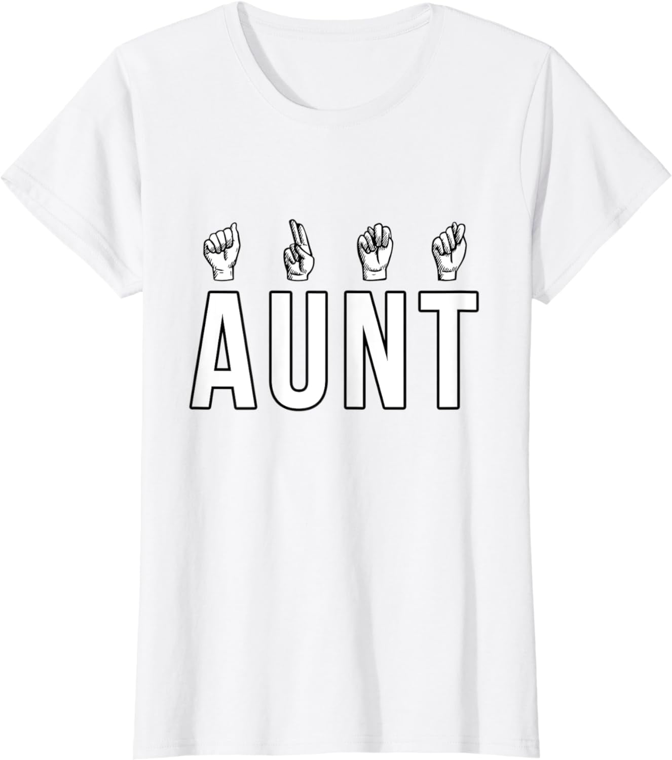 Womens Sign Language ASL Deaf Mute Gesture Aunt T-Shirt - Walmart.com