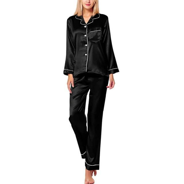 Womens Silk Satin Pajamas Putuo 2pc Womens Pajama Sets Soft Long