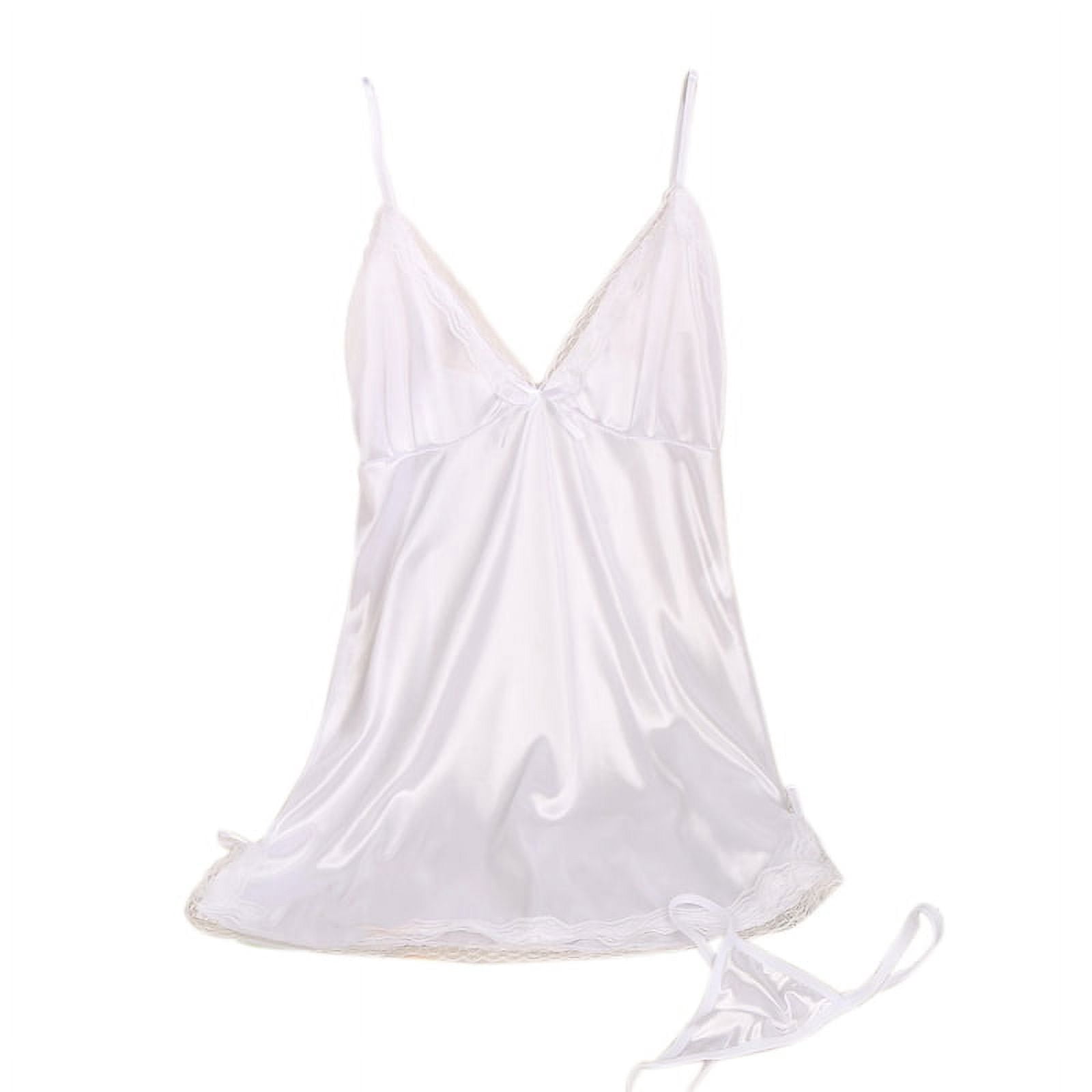 Womens Silk Sling Pajamas Sleepwear Black Lady Sexy Lingerie Robe ...