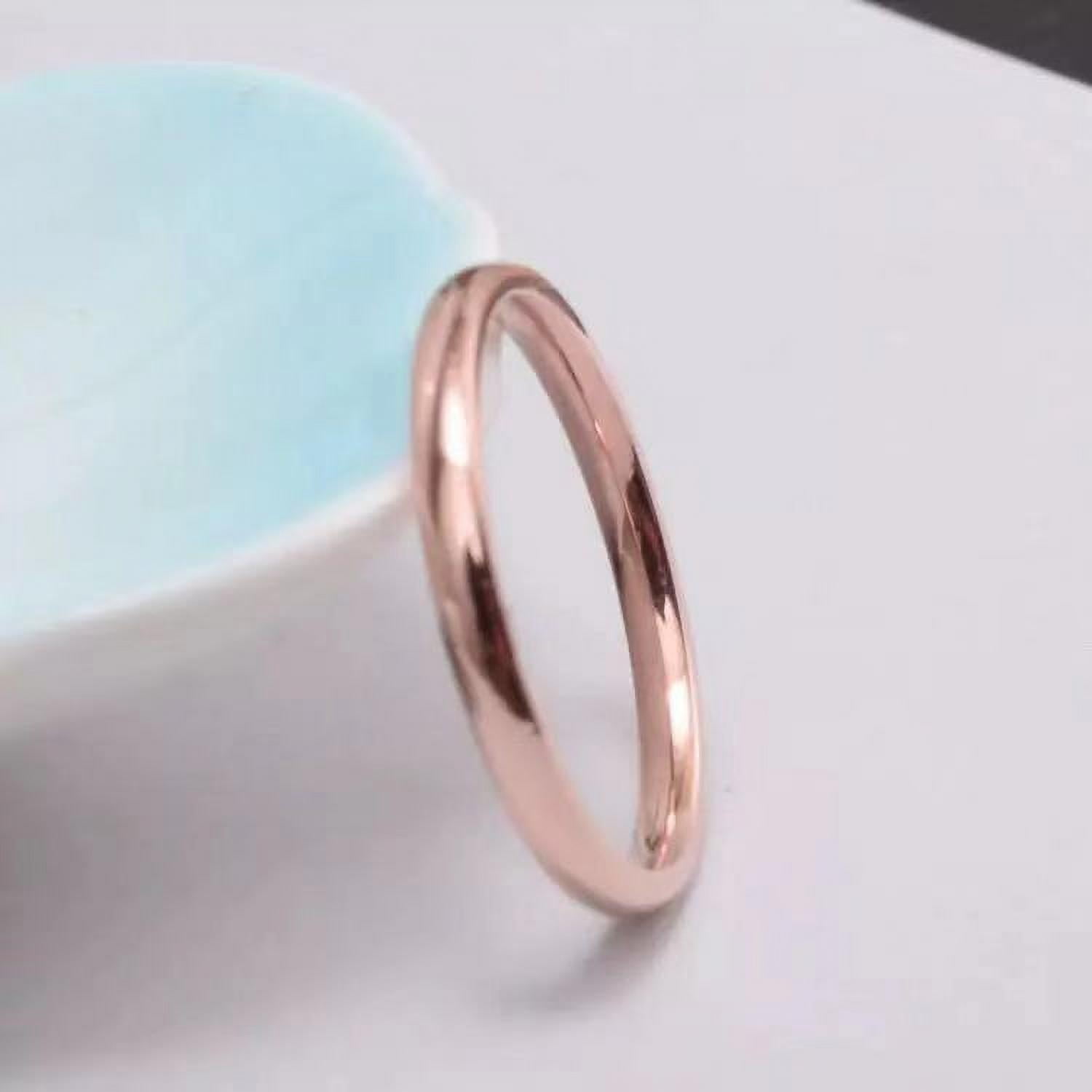 Women's Simple 18 K Rose Gold Smooth Korean Fashion Tail Ring - Walmart.com