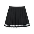 Womens Skirts High Waist Pleated Skirt A Line Color Block Mini Skirt ...