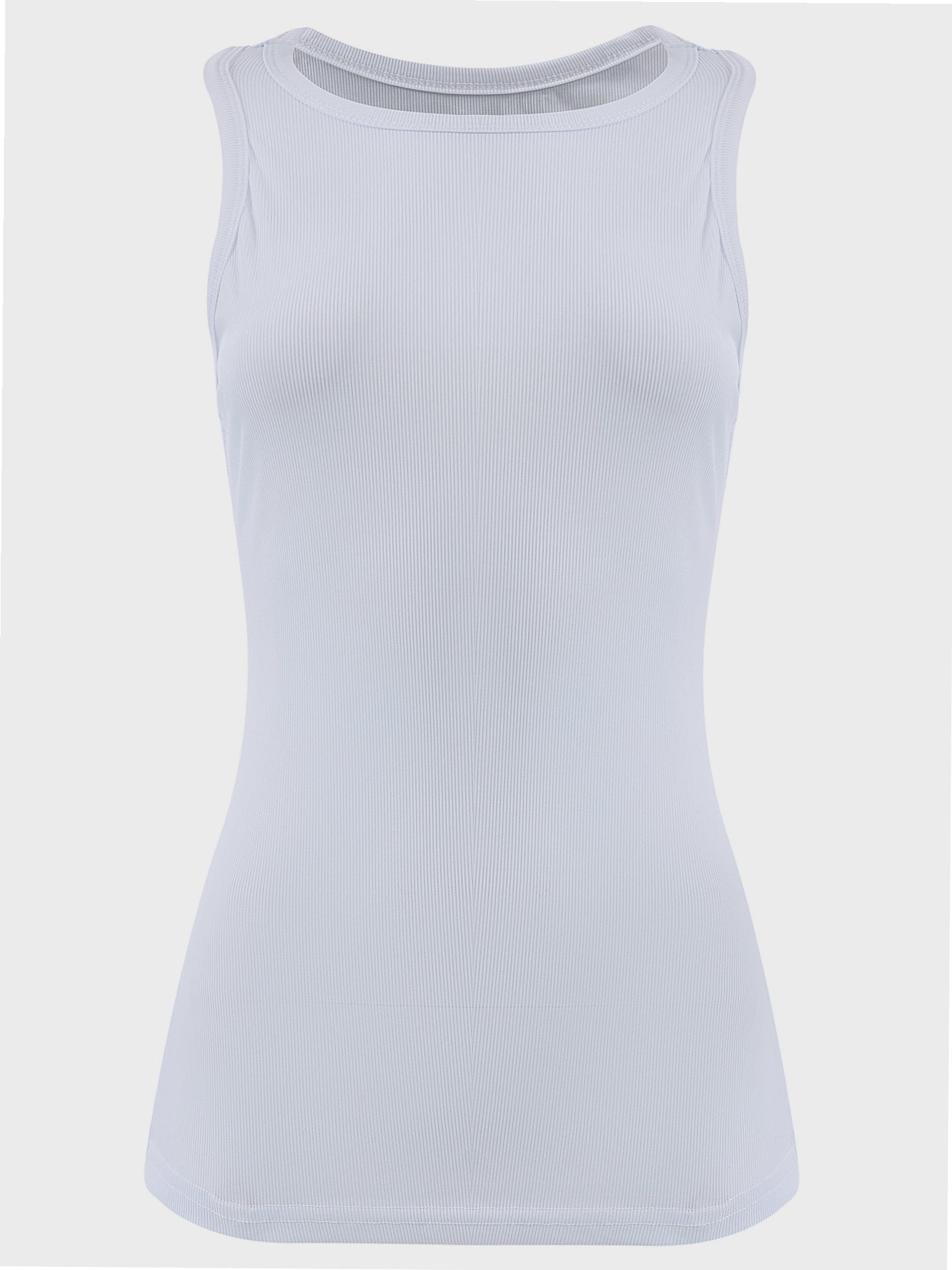 Womens Sleeveless Crew Neck Tank Tops Fashion Summer Casual Basic Slim Fit Racerback Top Shirt ...