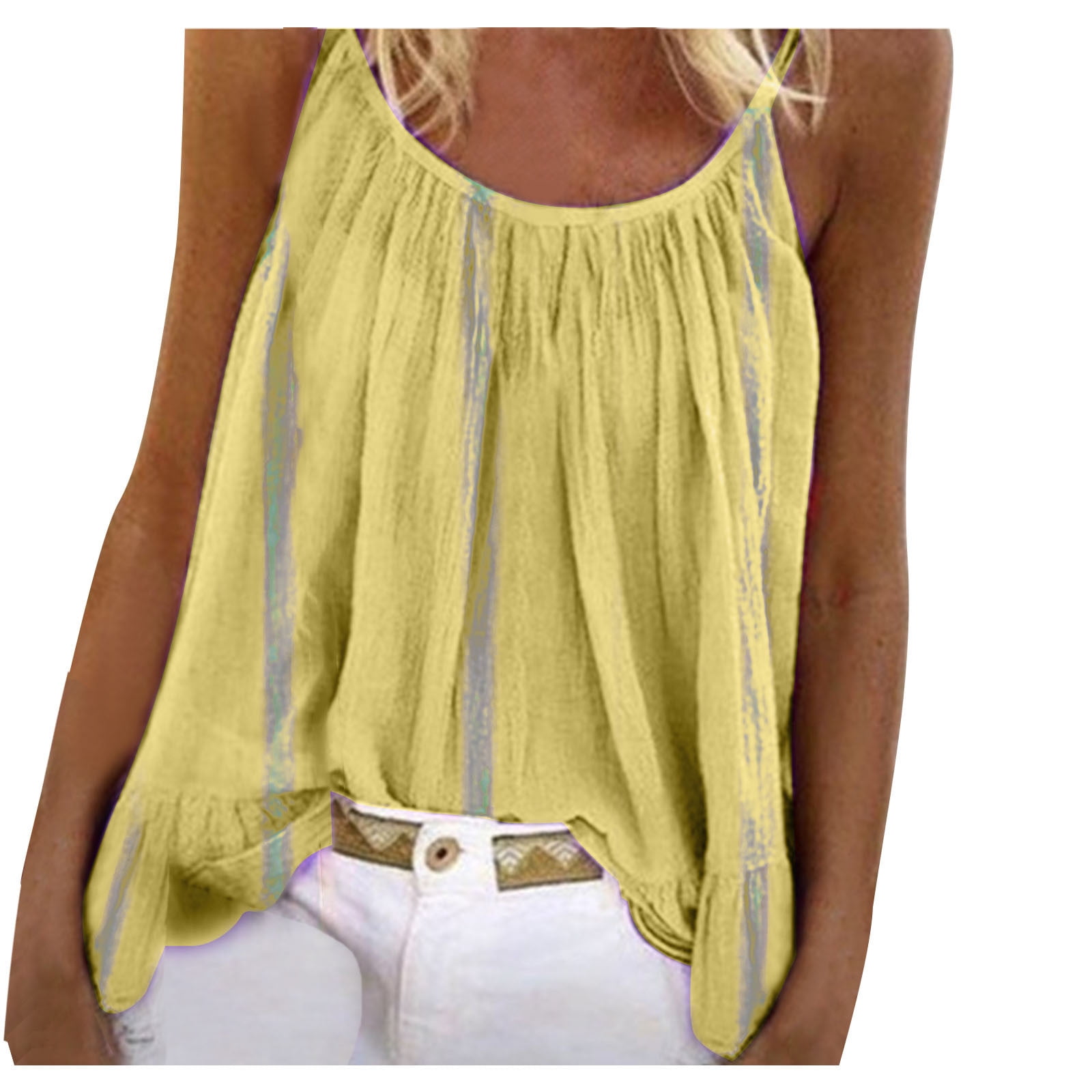 Womens Sleeveless Flowy Tank Top Flowy Tank Top Loose Cami Tunic Shirts ...