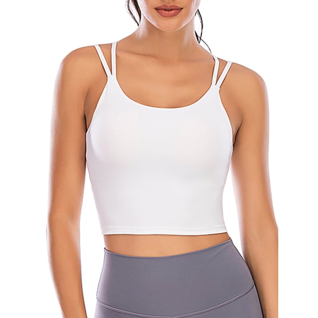 Womens Sling tube top Sports Bra Vest Longline Padded Comfortable Sling ...