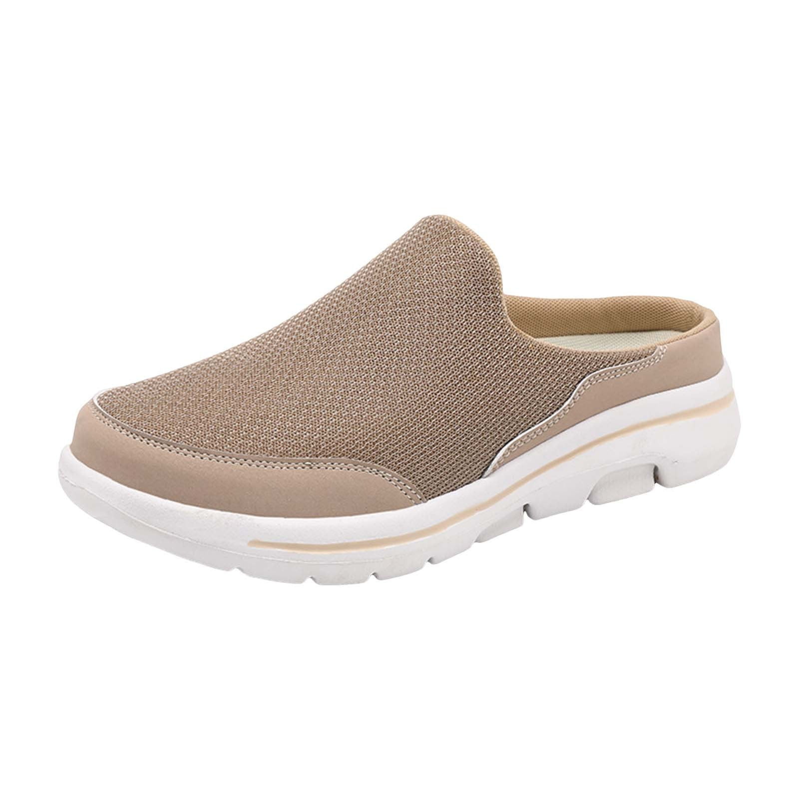 Womens Slip on Sneakers Air-Cushion Slip-On Walking Shoes Breathable ...