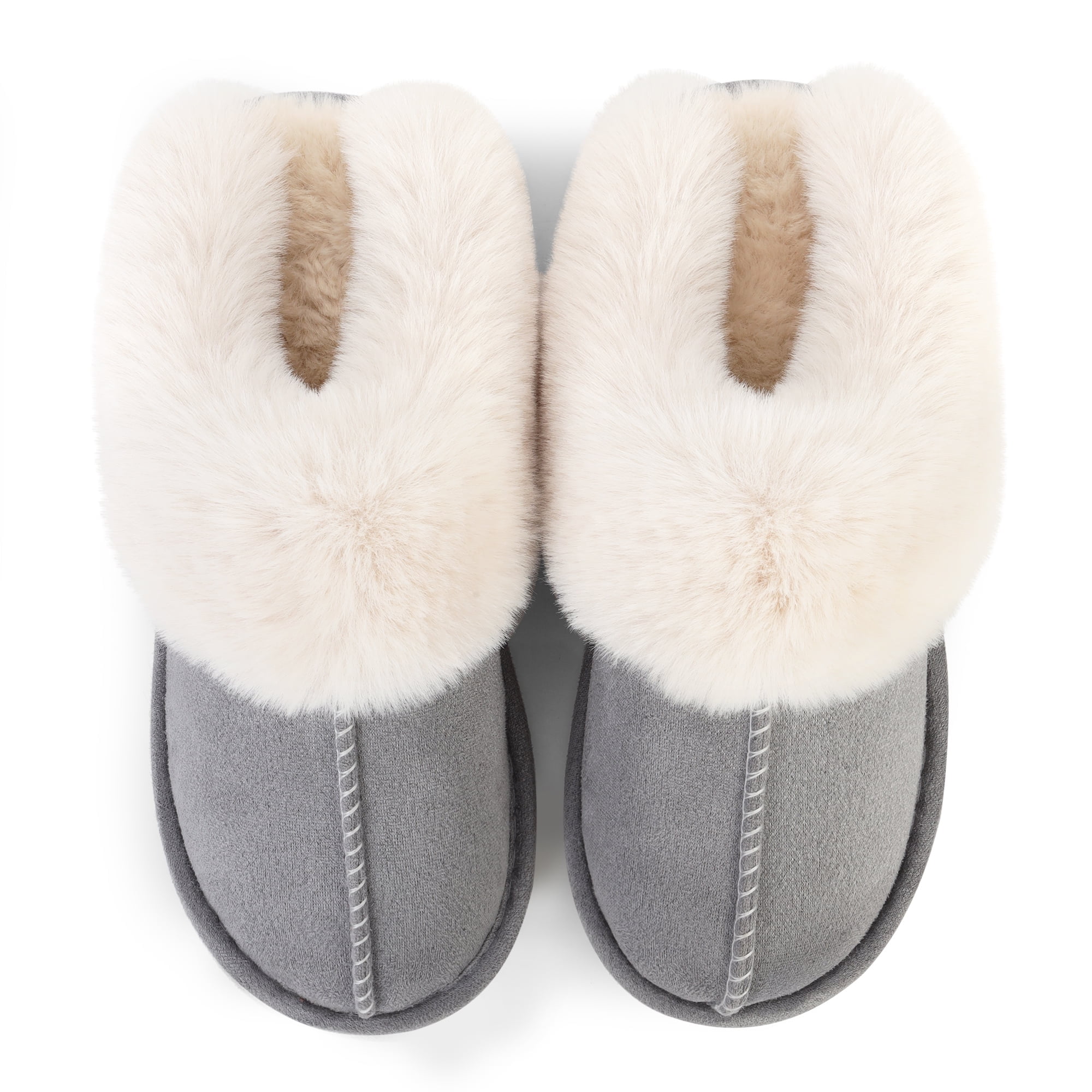 Womens Slipper Memory Foam Fluffy Soft Warm Slip On House Slippers,Anti ...