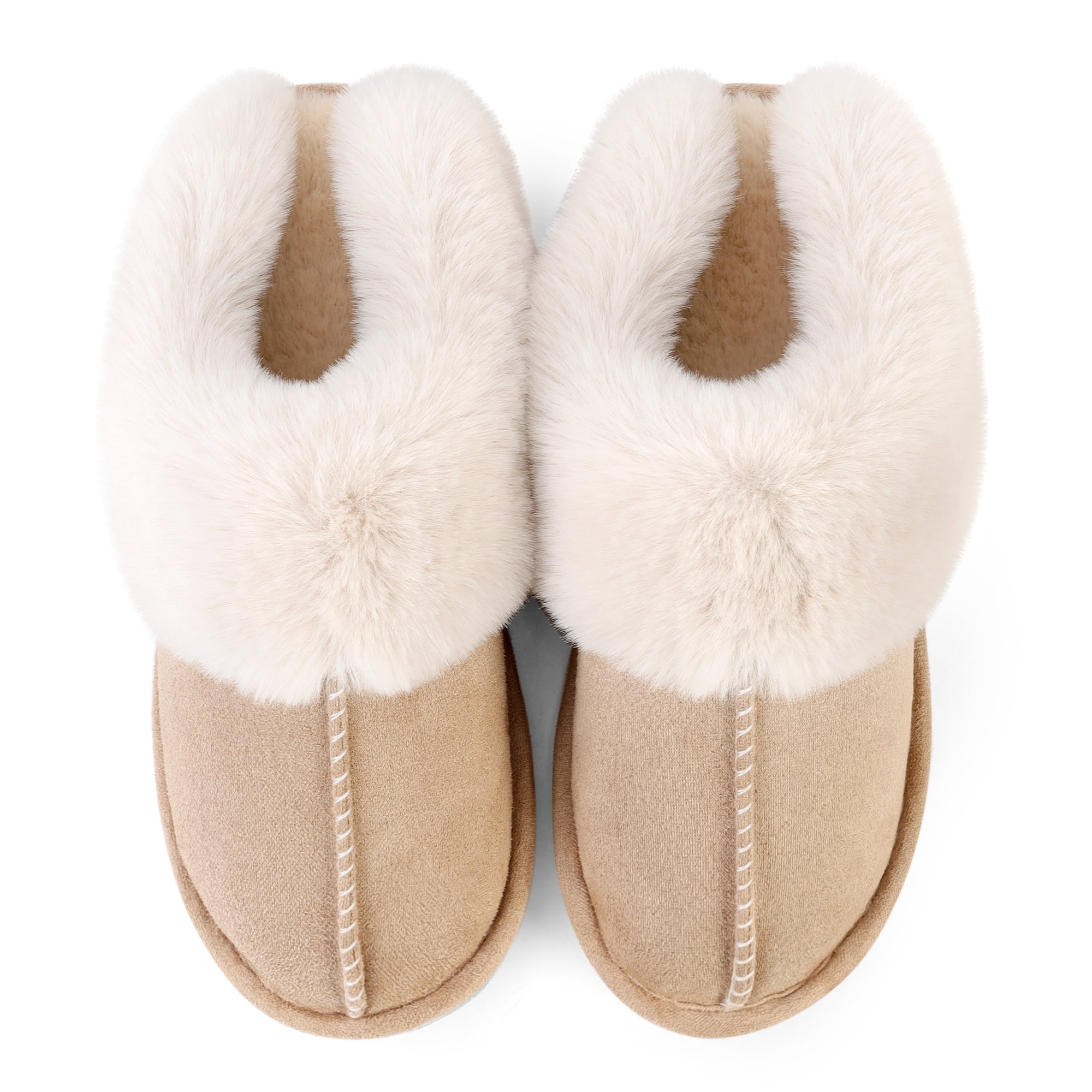 Womens Slipper Memory Foam Fluffy Soft Warm Slip On House Slippers,Anti ...