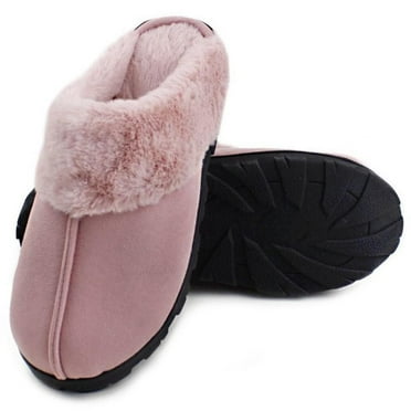 Jessica Simpson Comfy Faux Fur Womens House Slipper Scuff Memory Foam ...
