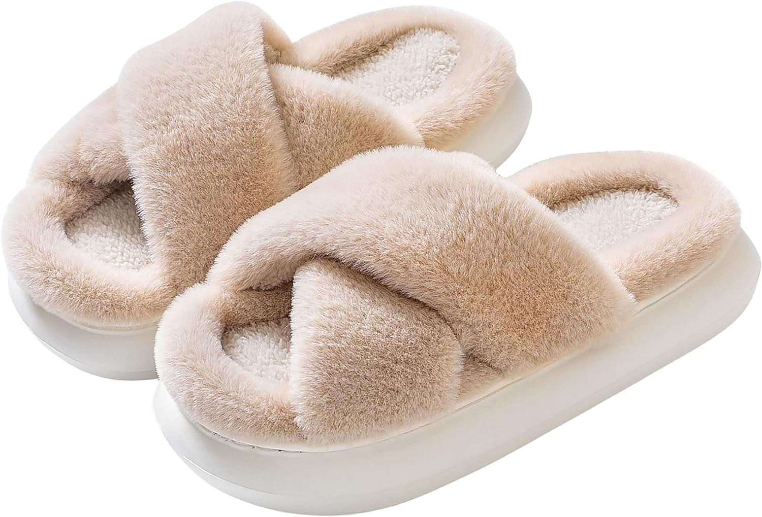 Womens Slippers Fluffy Slippers Ultra Comfy Open Toe House Slippers ...