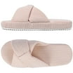 LORDFON Women's Fluffy Cross Band Open Toe House Slippers with Non-Slip Outsole and High Density ...