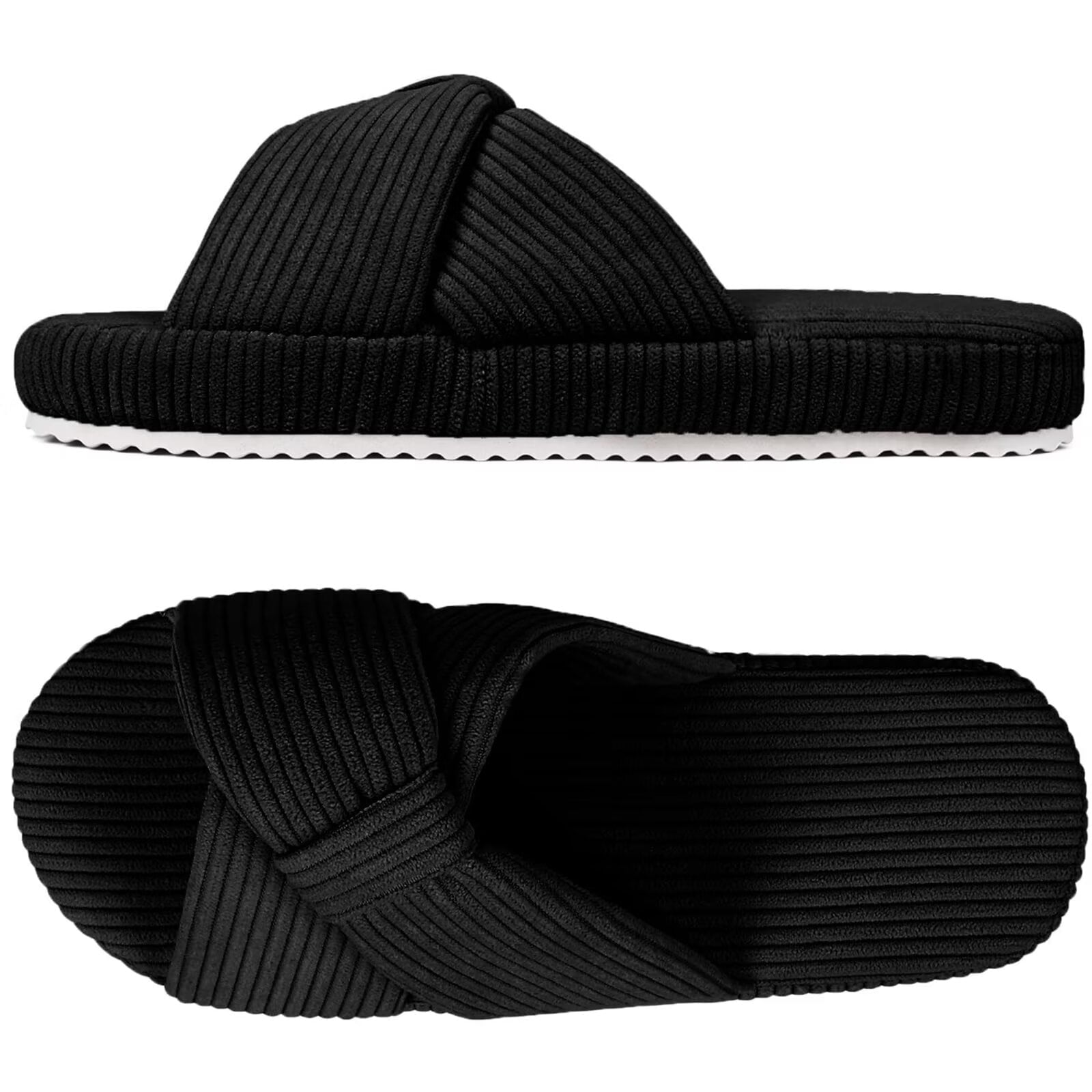 Womens Slippers Memory Foam Open Toe House Fuzzy Slipper for Women ...