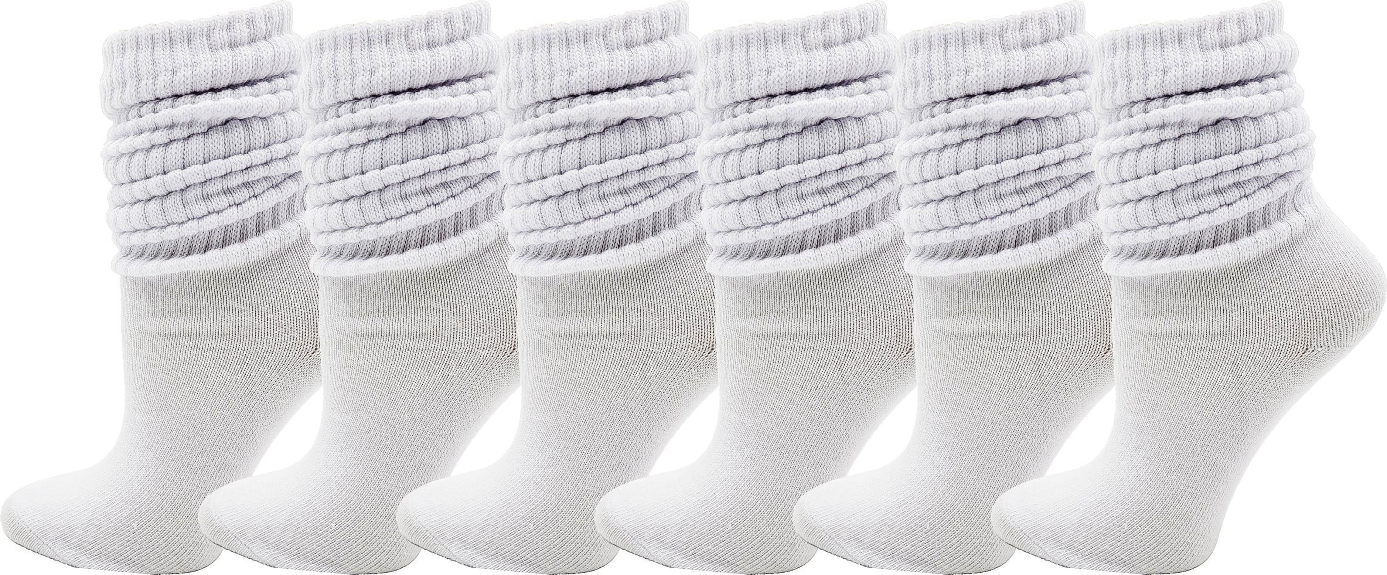 Womens Slouch Socks, 6 Pairs oft Extra Long Scrunch Knee High Sock ...