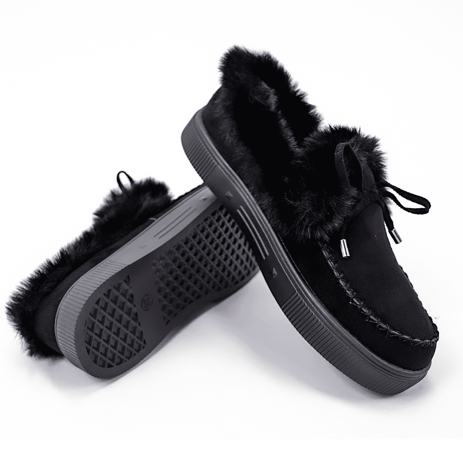 Elecsop Moccasins Women, Bow Faux Suede Moccasin Slippers for Women ...