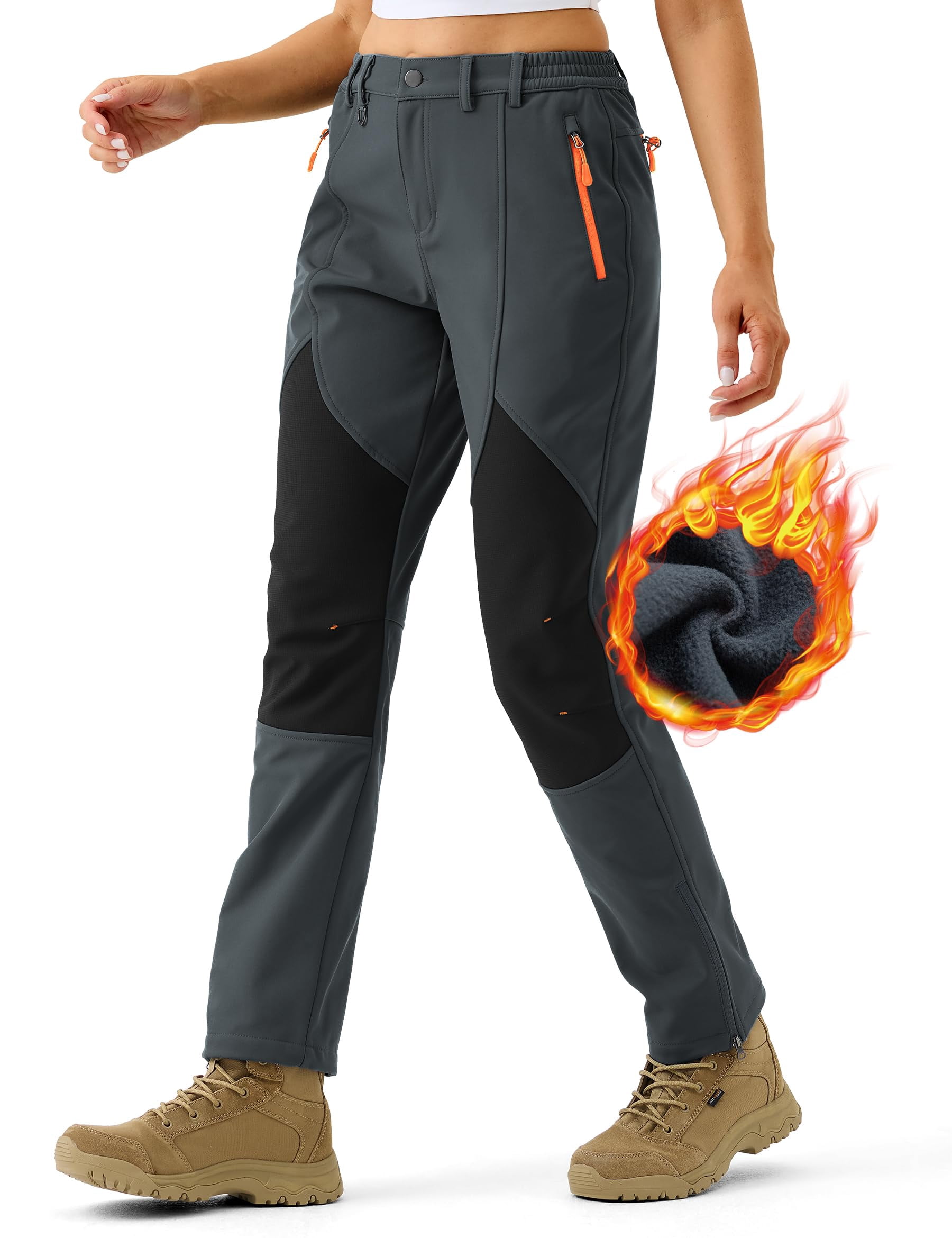 Womens Snow Ski Fleece Lined Pants Waterproof Insulated Softshell ...