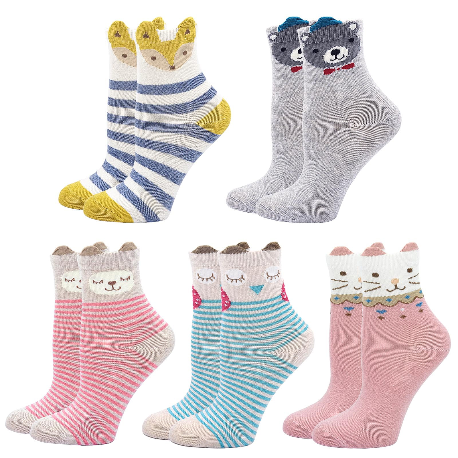 LOFIR Womens Socks, Cute Crazy Funny Novelty Crew, Soft Cotton for ...