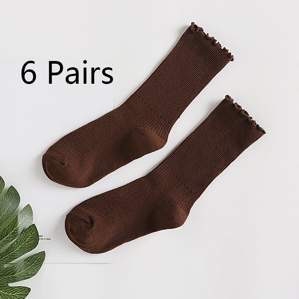 Womens Socks. Ruffle Turn-Cuff Casual Ankle Socks Breathable Cool Knit ...