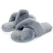 Ecetana Cozy Slippers for Women Indoor and Outdoor Fuzzy House Shoes with Memory Foam - Walmart.com