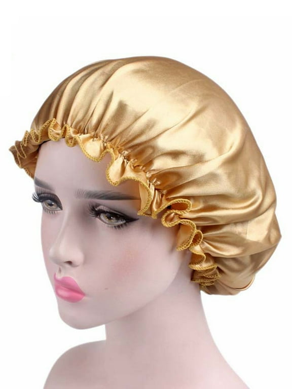 Womens Soft Pure Satin Silk Sleeping Caps Night Sleep Hats Hair Scarves ...