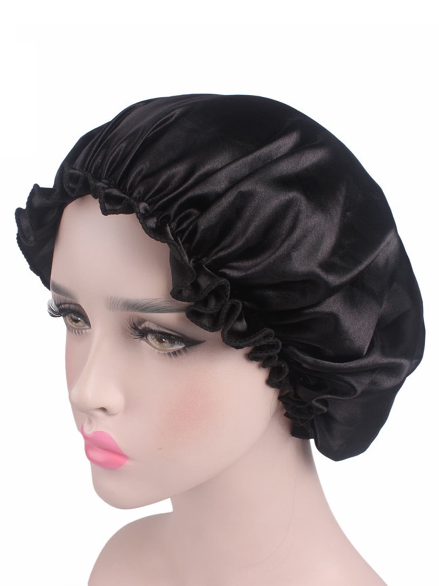 Womens Soft Pure Satin Silk Sleeping Caps Night Sleep Hats Hair Scarves ...