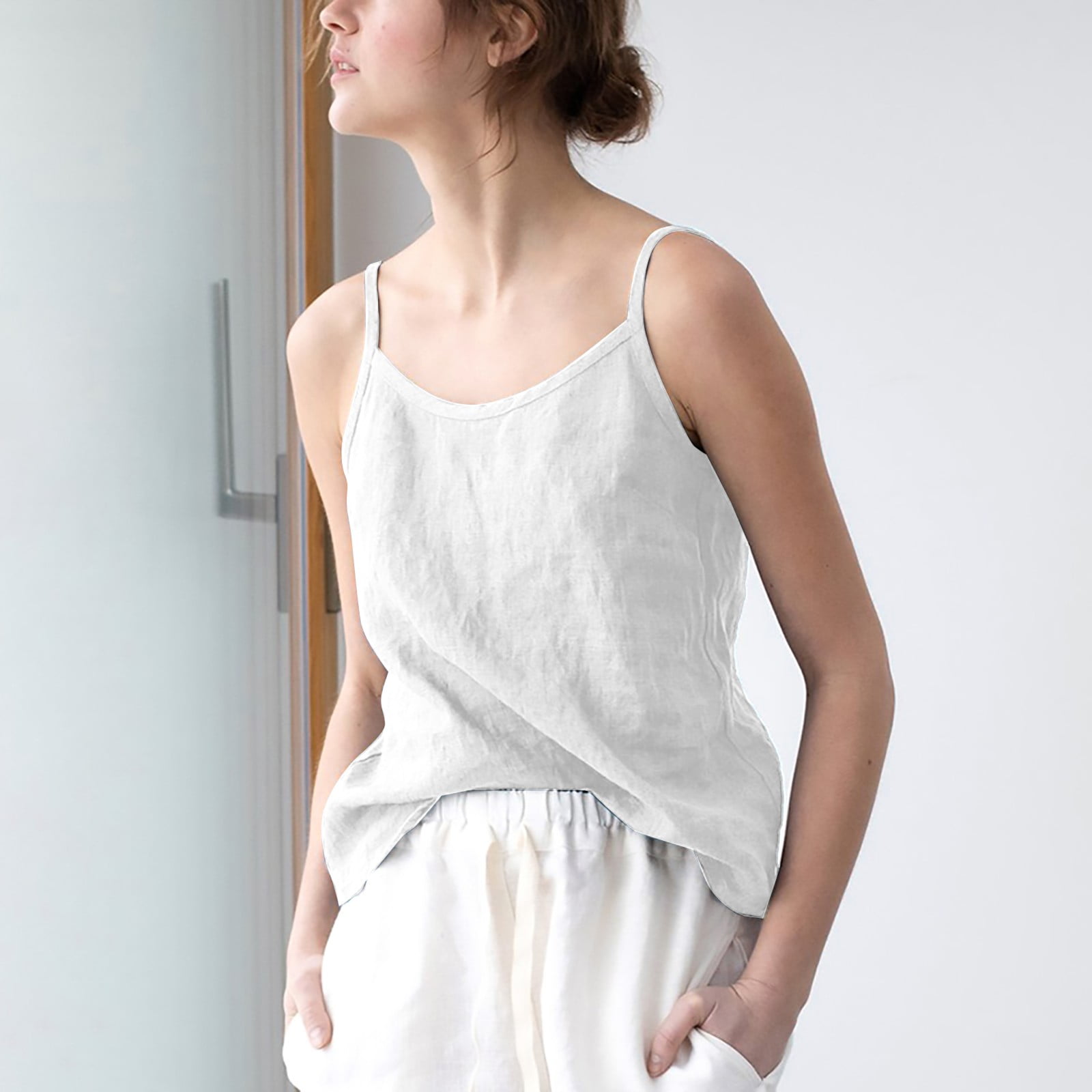 Womens Spaghetti Strap Cropped Camisole,Sexy Summer Loose Fit Tank Tops ...