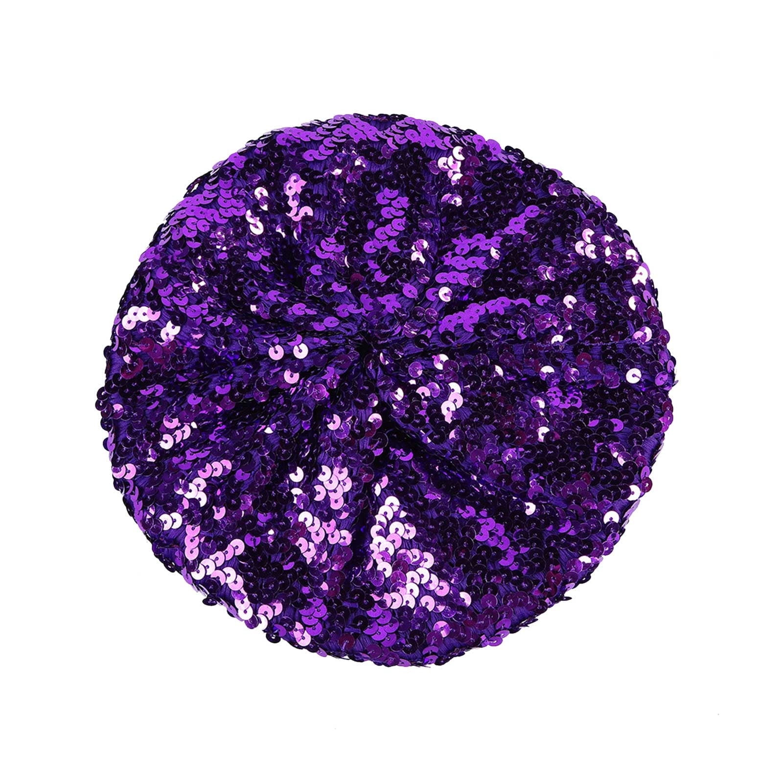Womens Sparkly Sequin Beret Hat Fashion Fun Stretch Beanie Cap Headwear ...