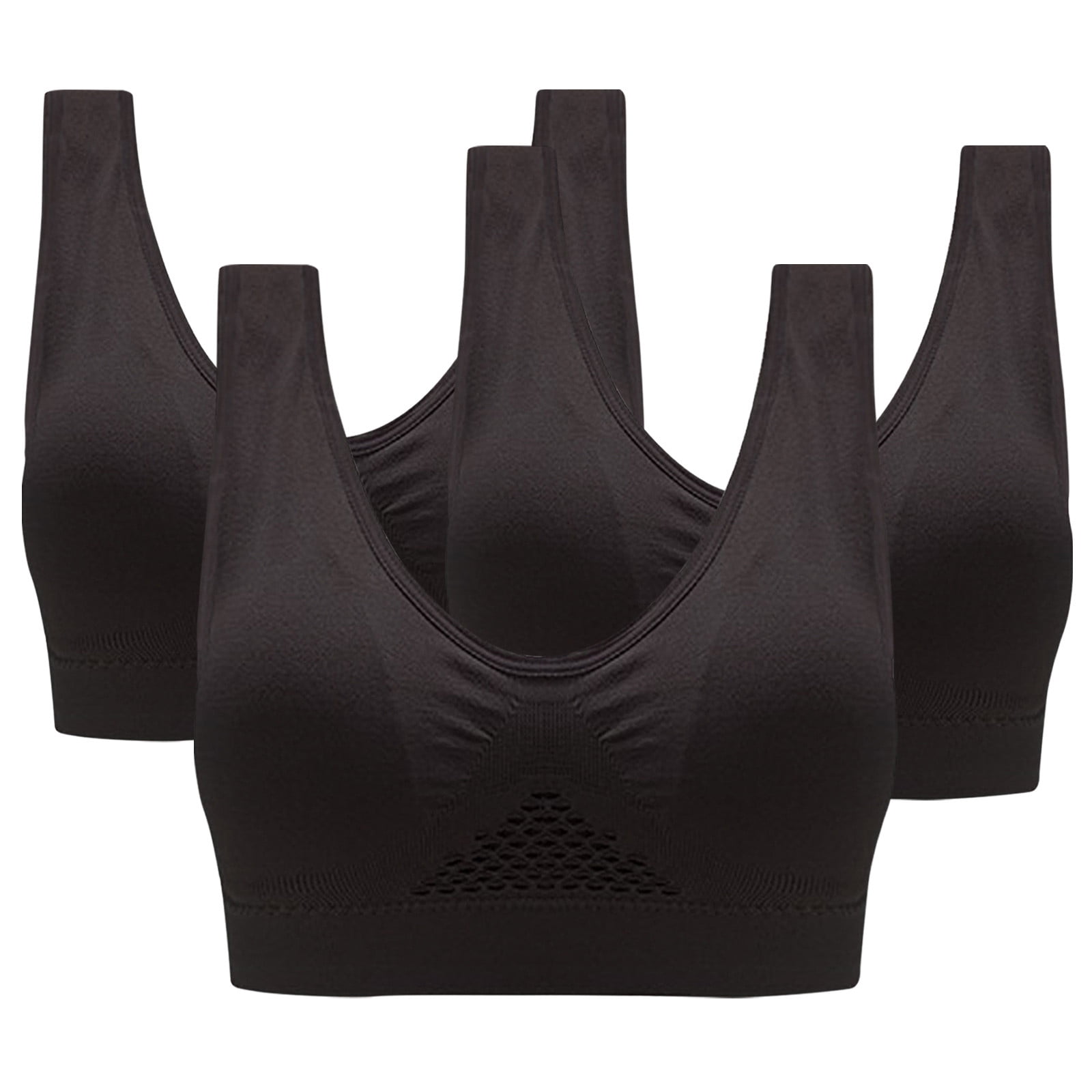 Womens Sports Bras, 3 Pack Yoga Comfort Seamless Stretchy Sports Bra ...