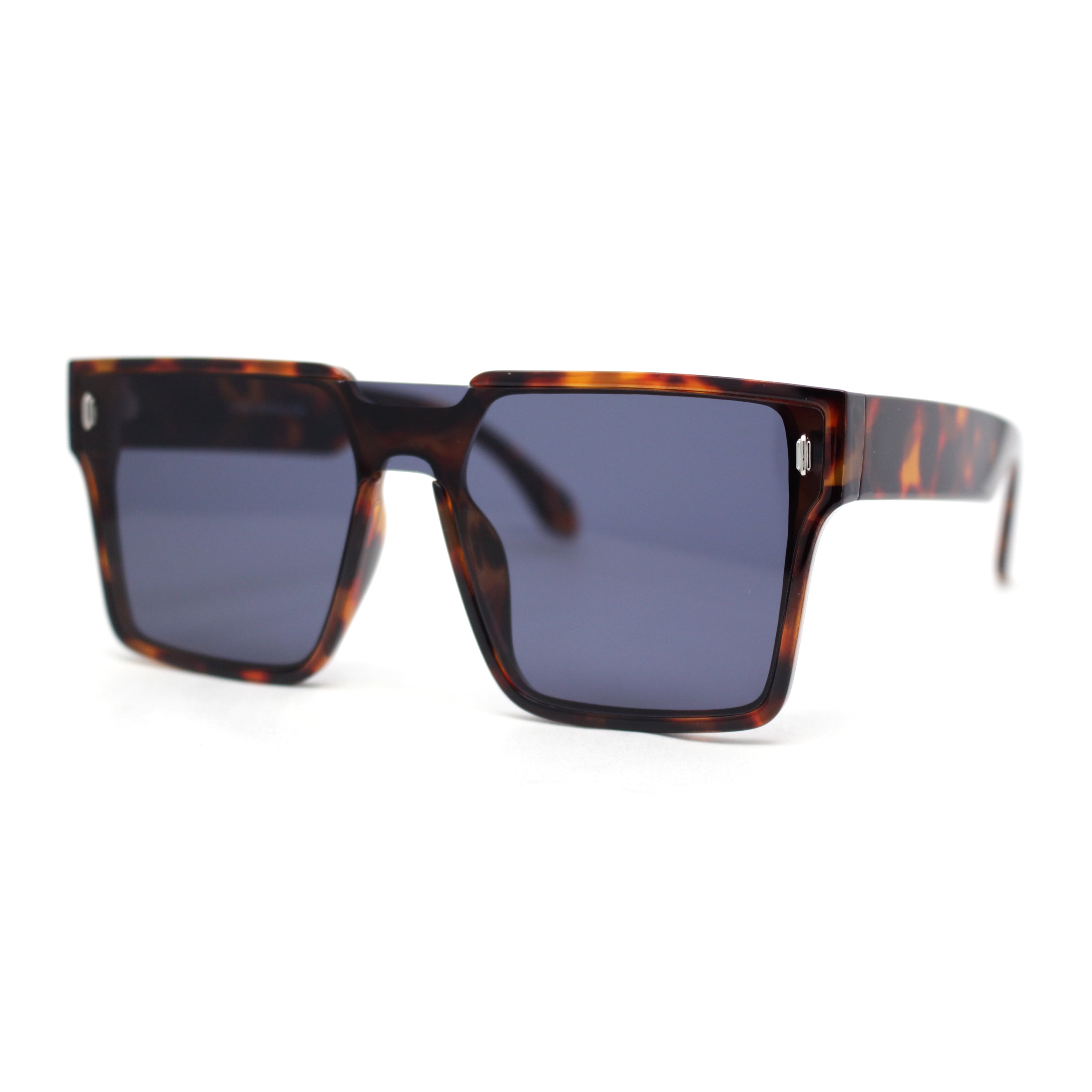 Womens Squared Inset Lens Exposed Lens Bridge Horn Rim Sunglasses ...