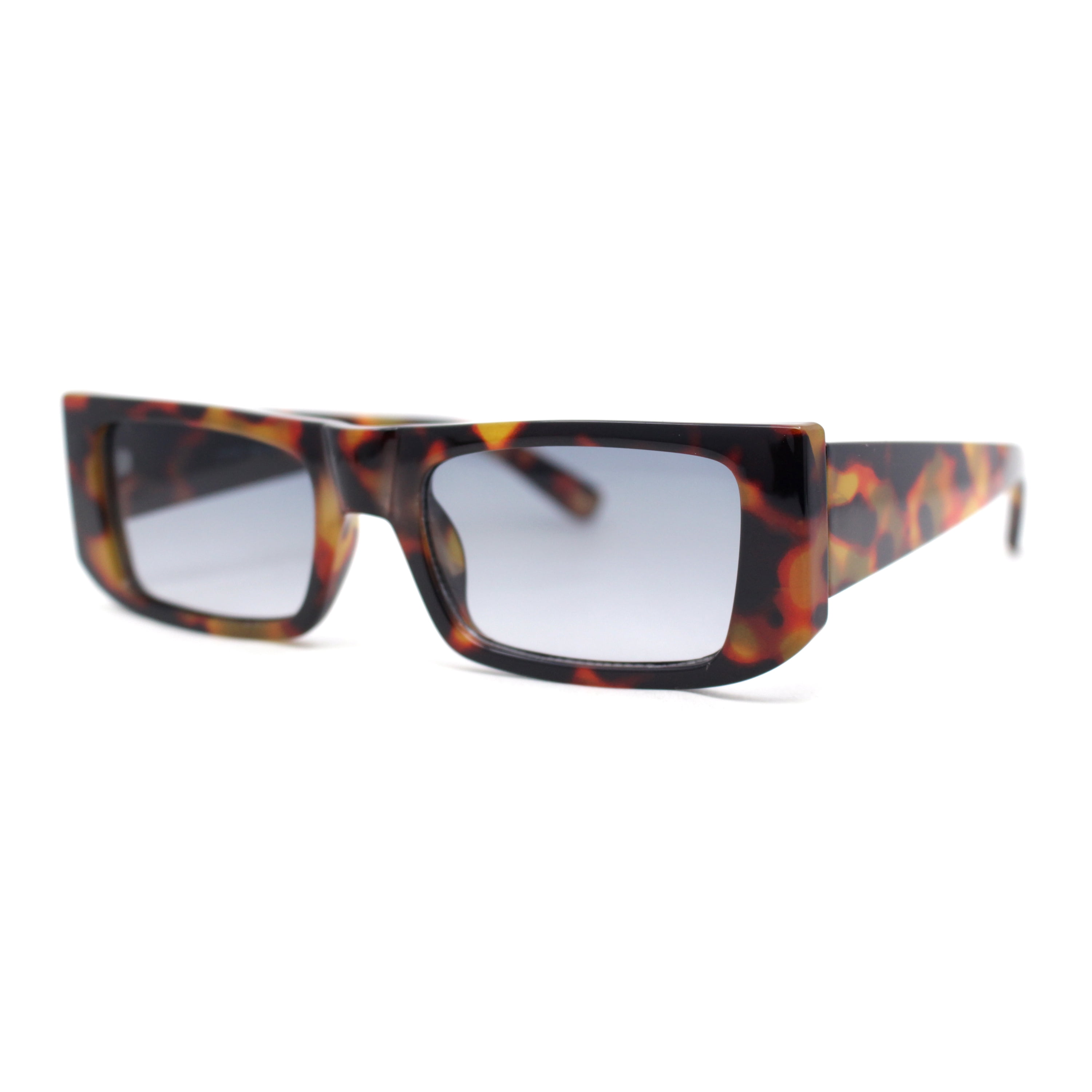 Womens Squared Rectangular Minimal Mod Classy Plastic Sunglasses ...
