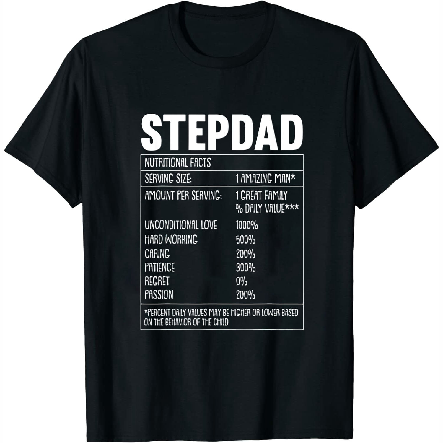Womens Step-Dad Nutrition Facts Fathers Day Funny Bonus Papa Dada T ...