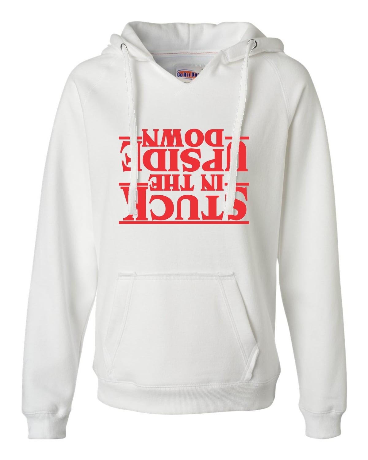 Womens Stuck In The Upside Down Deluxe Soft Hoodie - Walmart.com